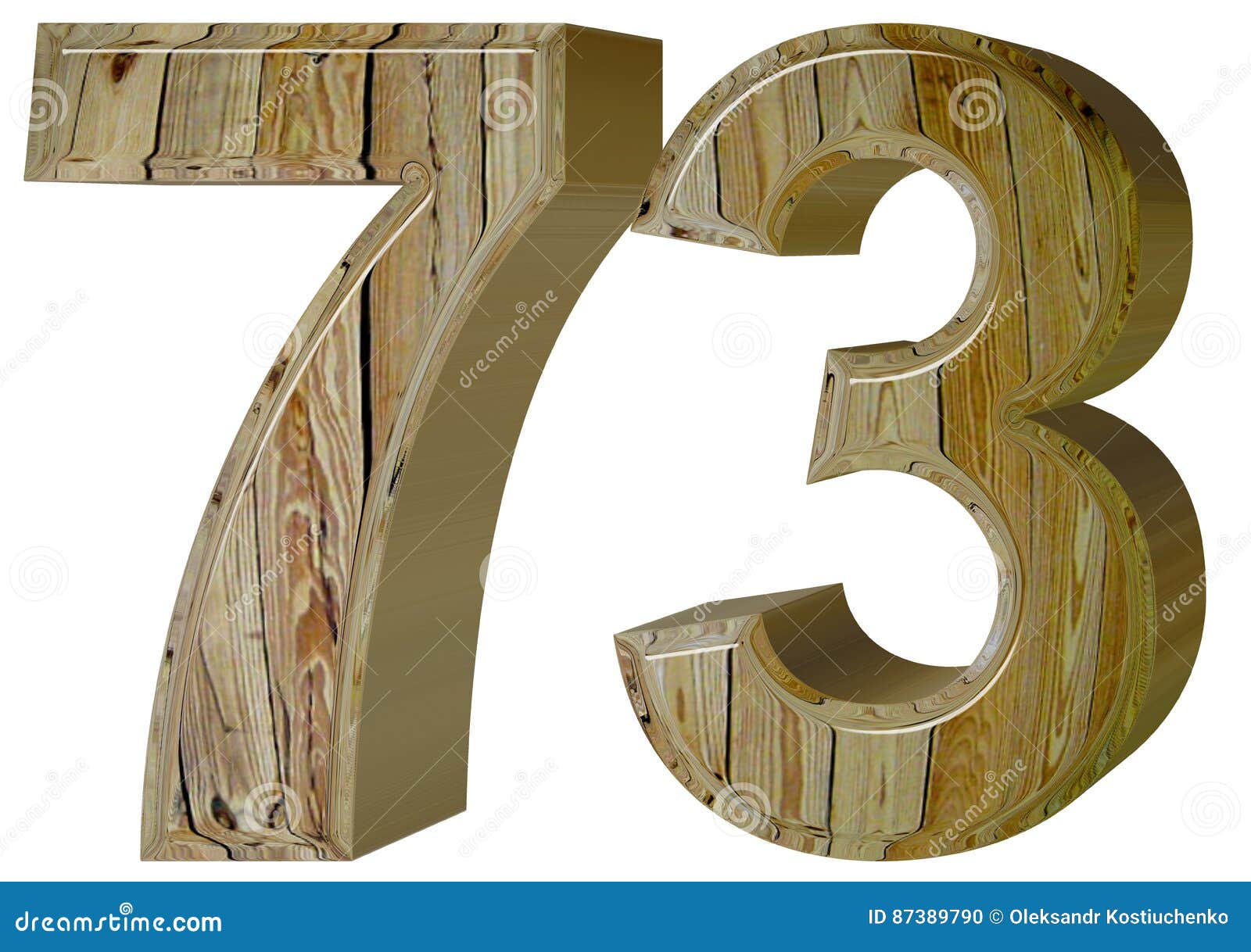Numeral 73, Seventy Three, Isolated on White Background, 3d Rend Stock ...