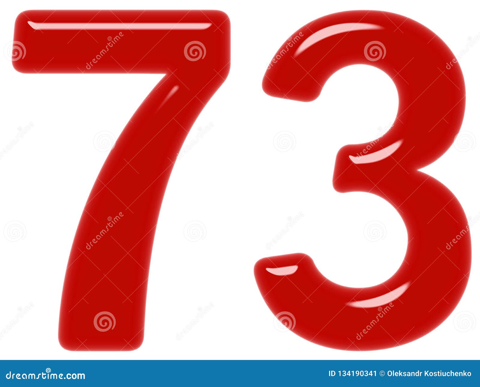 Numeral 73, Seventy Three, Isolated on White Background, 3d Render ...