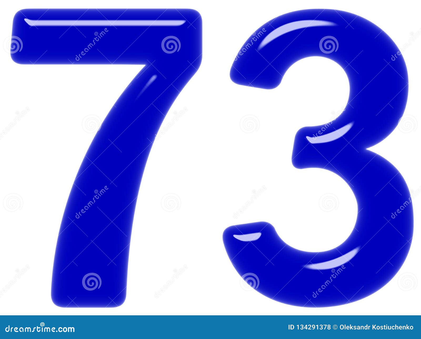 Numeral 73, Seventy Three, Isolated on White Background, 3d Render ...