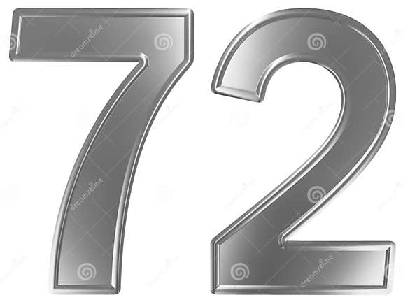 Numeral 72, Seventy Two, Isolated on White Background, 3d Render Stock ...