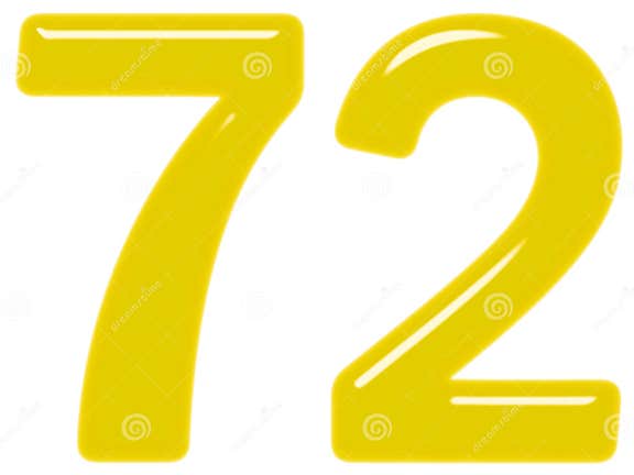 Numeral 72, Seventy Two, Isolated on White Background, 3d Render Stock ...