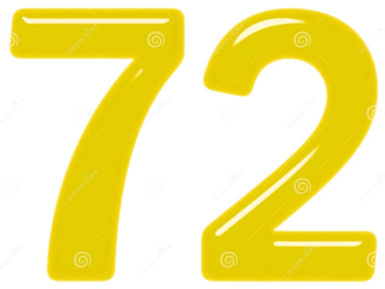 Numeral 72, Seventy Two, Isolated on White Background, 3d Render Stock ...