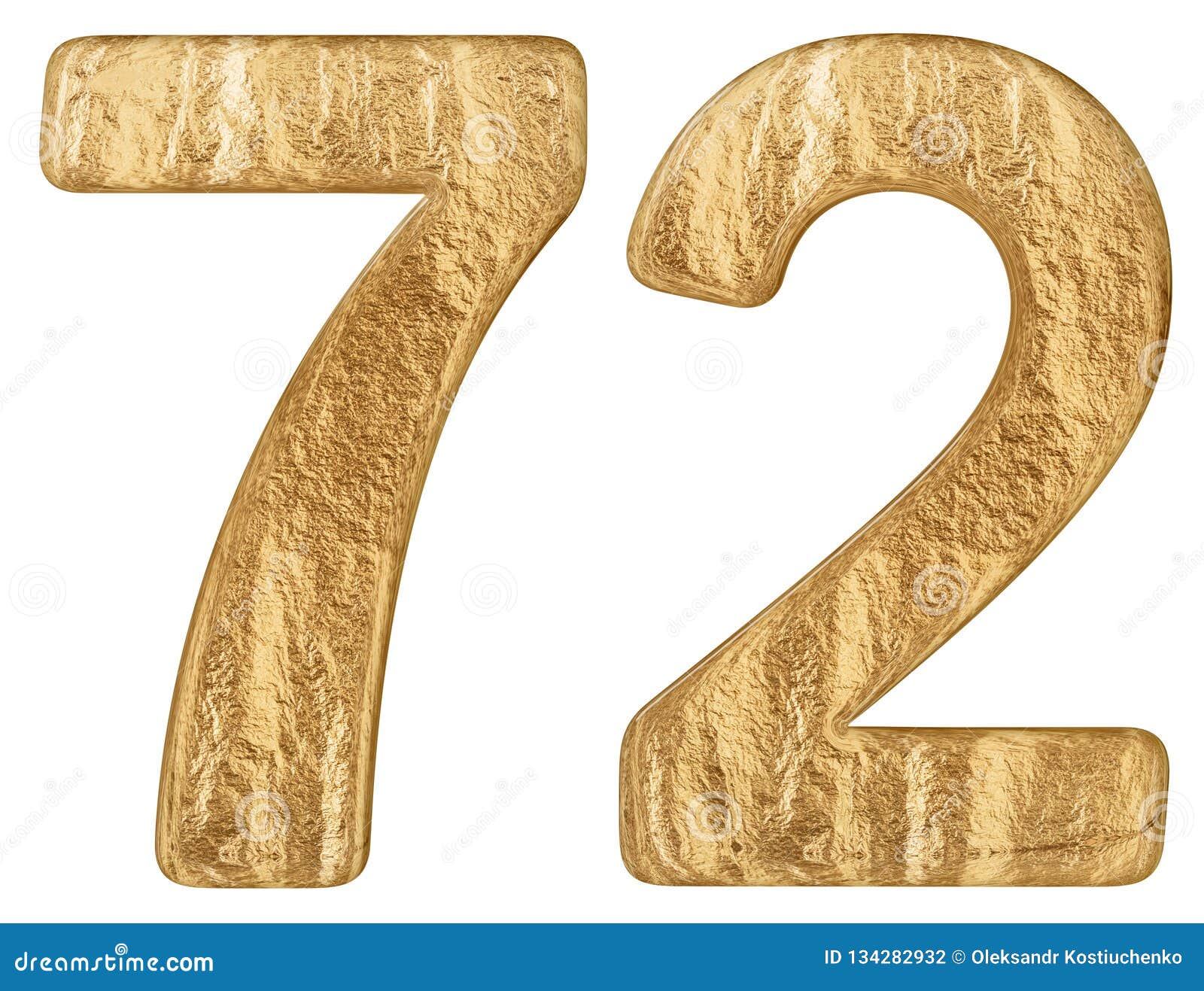 Numeral 72, Seventy Two, Isolated on White Background, 3d Render Stock ...