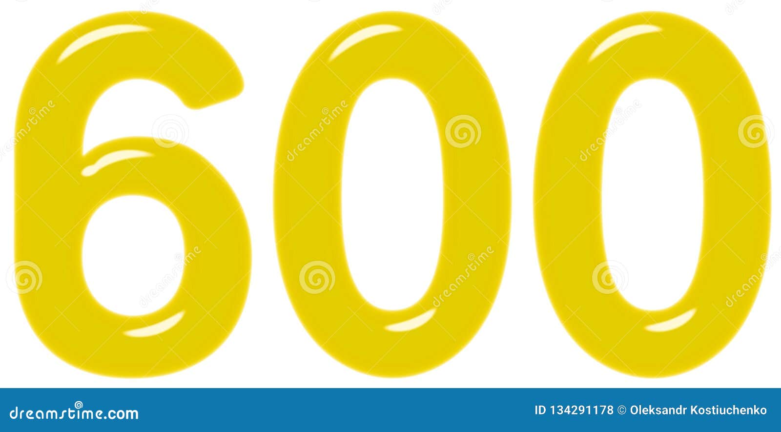 Numeral 600, Six Hundred, Isolated on White Background, 3d Render Stock ...