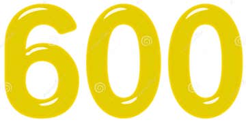 Numeral 600, Six Hundred, Isolated on White Background, 3d Render Stock ...