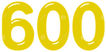 Numeral 600, Six Hundred, Isolated on White Background, 3d Render Stock ...