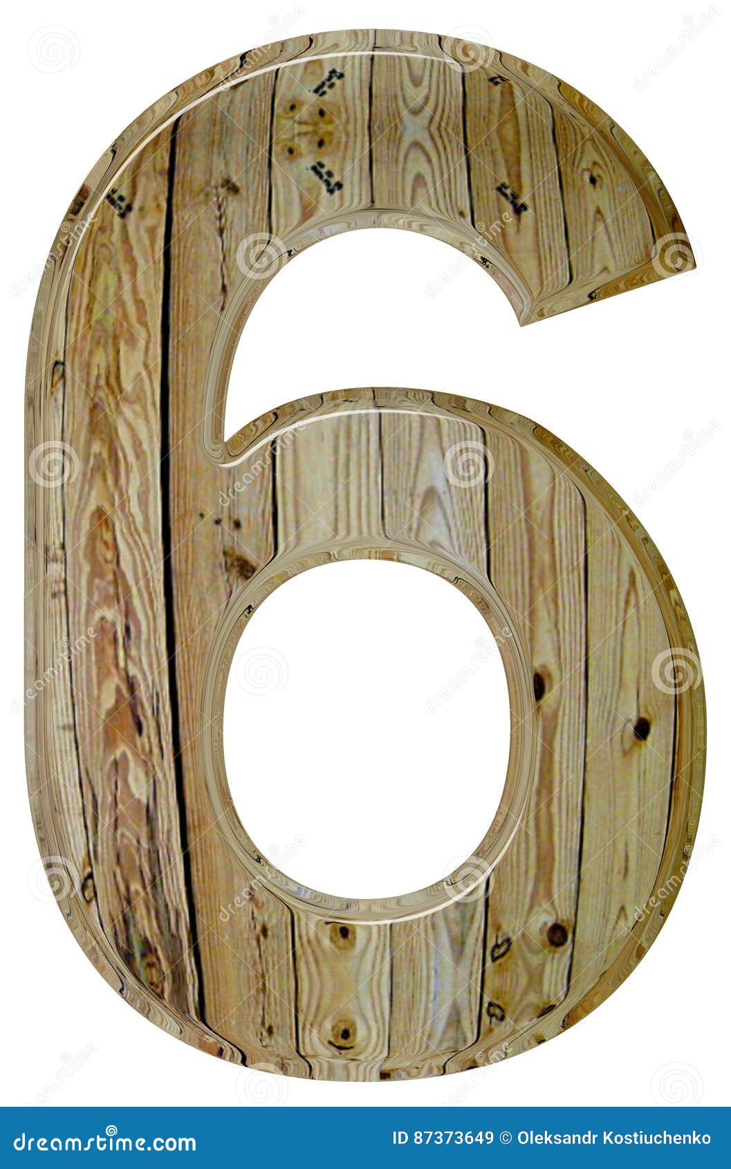 Numeral 6, Sixn, Isolated on White Background, 3d Render Stock ...