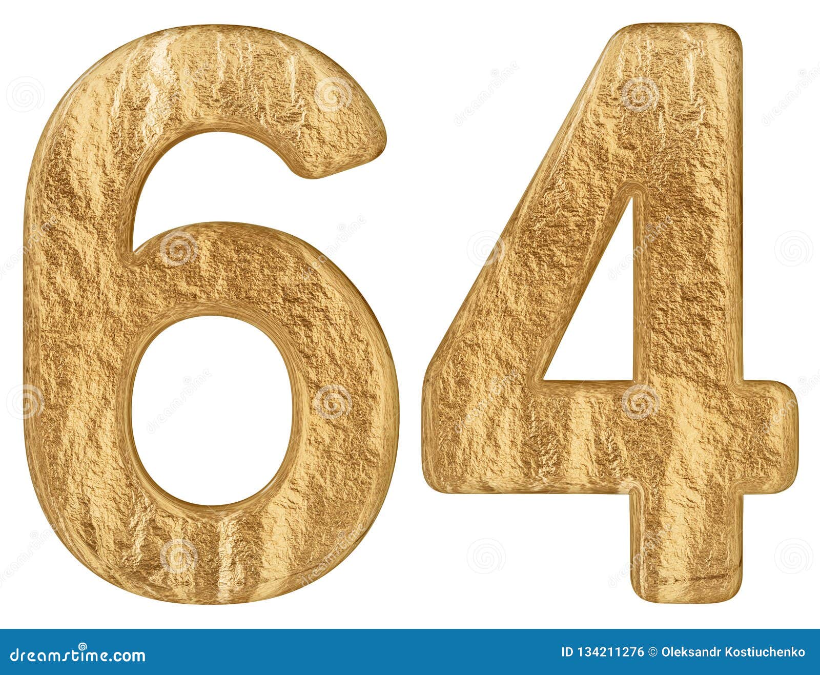 Numeral 64, Sixty Four, Isolated on White Background, 3d Render Stock ...