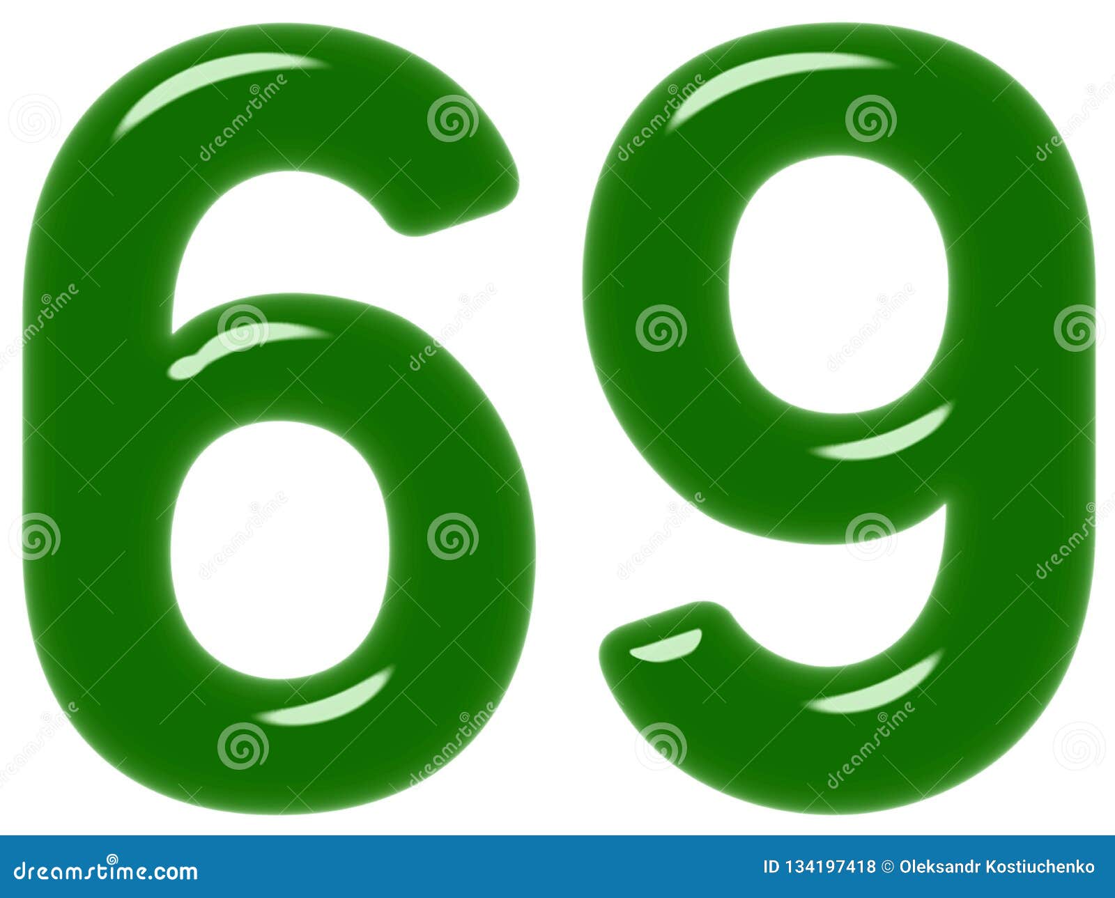 Numeral 69, Sixty Nine, Isolated on White Background, 3d Render Stock ...