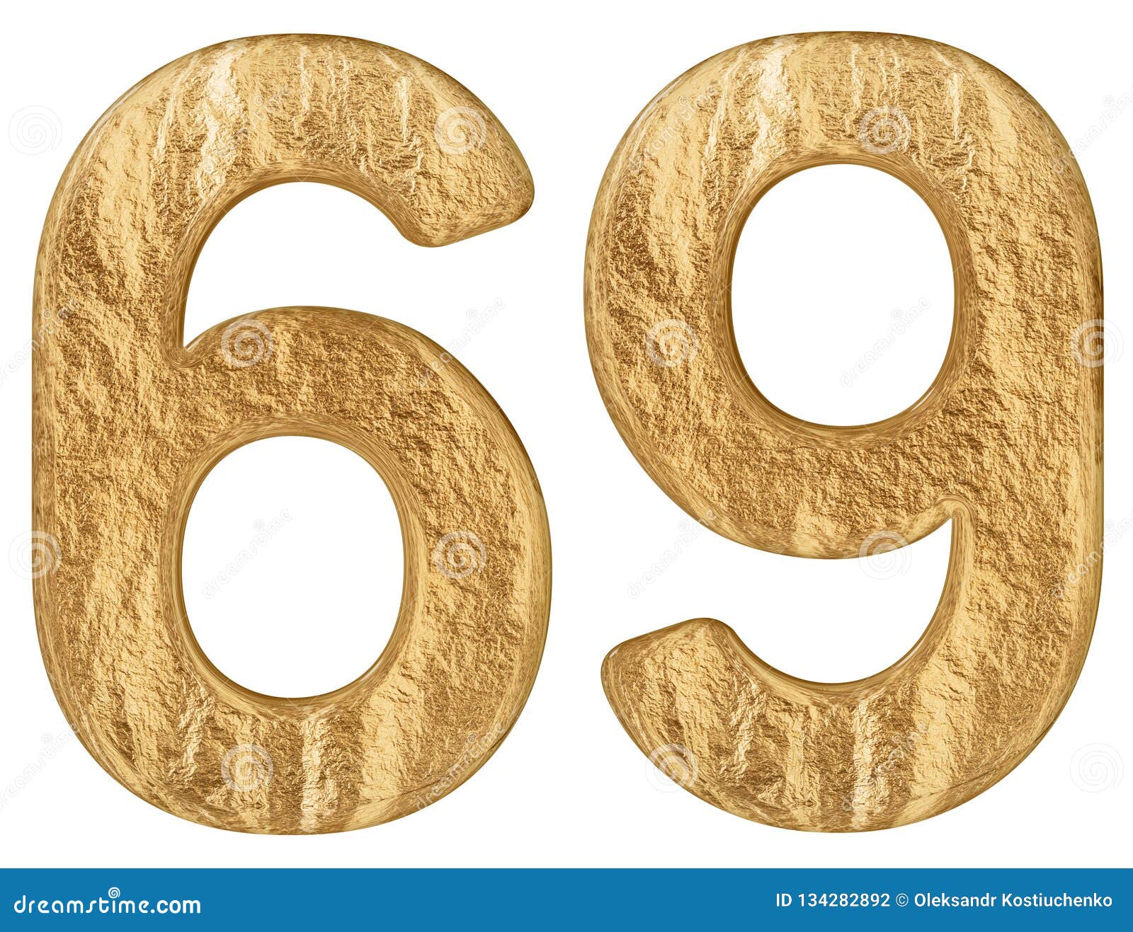 Numeral 69, Sixty Nine, on White Background, 3d Render Stock ...
