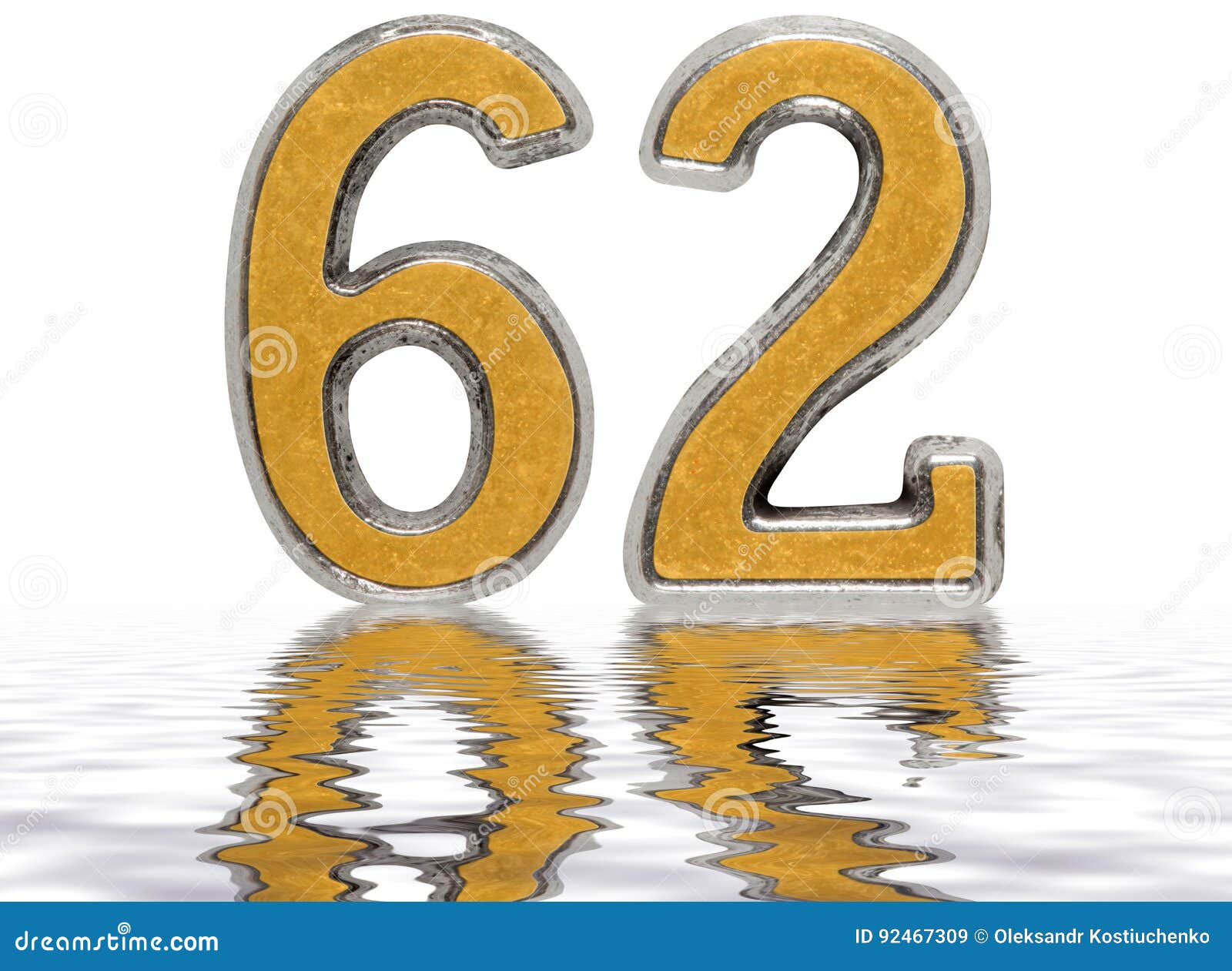 Numeral 68, Sixty Eight, Reflected On The Water Surface, Isolate ...