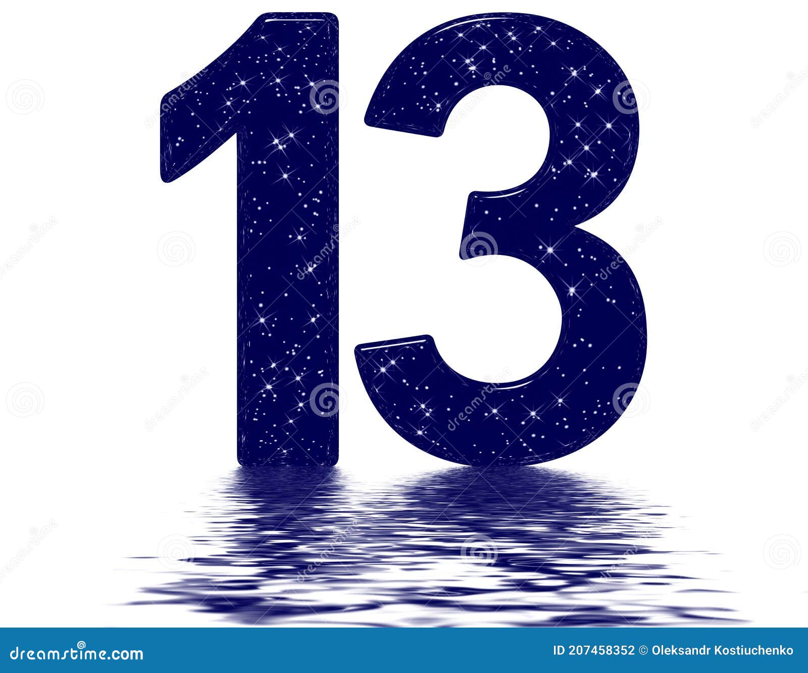 Numeral 13, Thirteen, Isolated On White, Natural Limestone, 3d I Stock ...