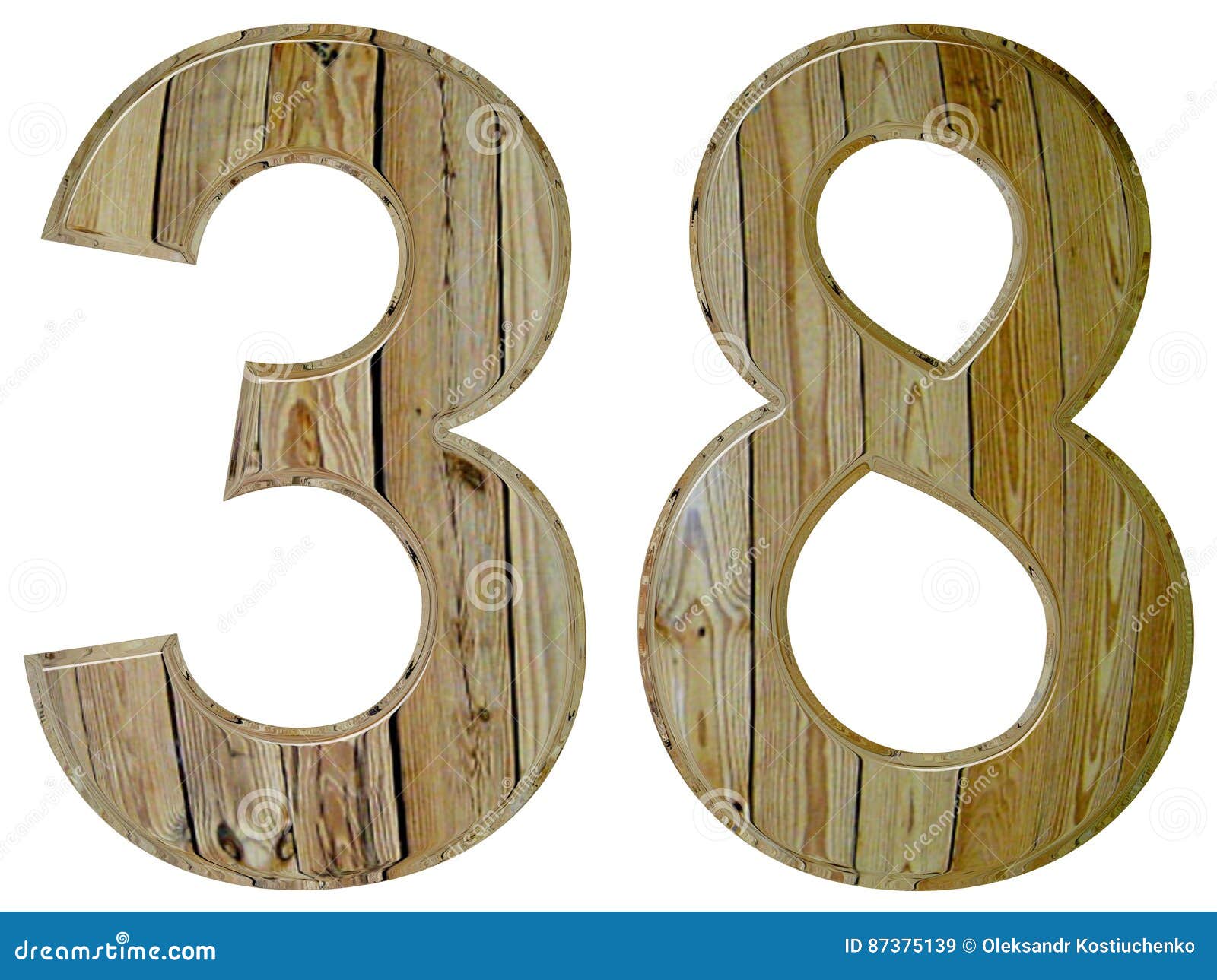 Numeral 38, Thirty Eight, Isolated on White Background, 3d Render Stock ...