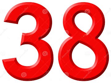 Numeral 38, Thirty Eight, Isolated on White Background, 3d Stock ...