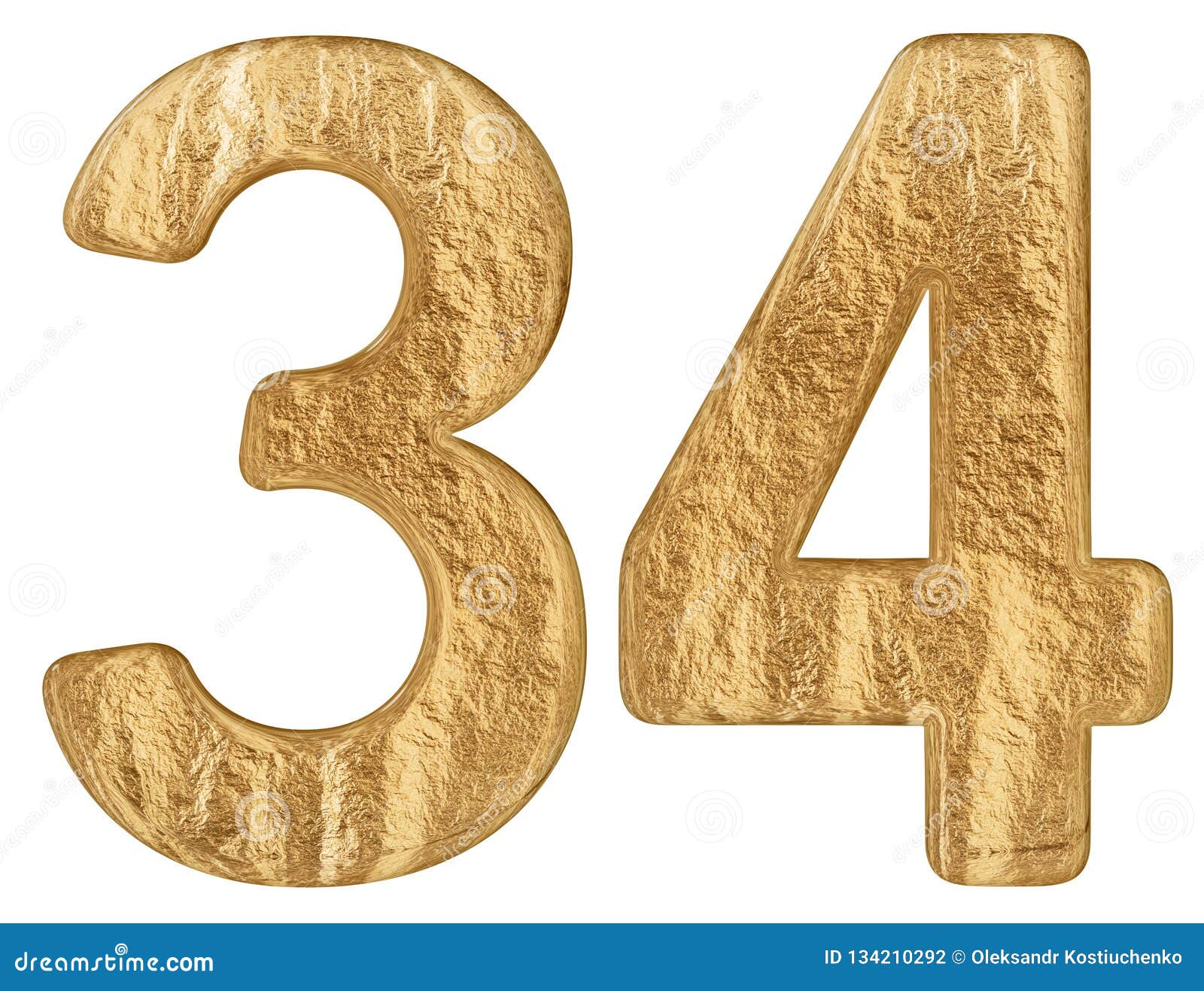 Numeral 34, Thirty Four, Isolated on White Background, 3d Render Stock ...