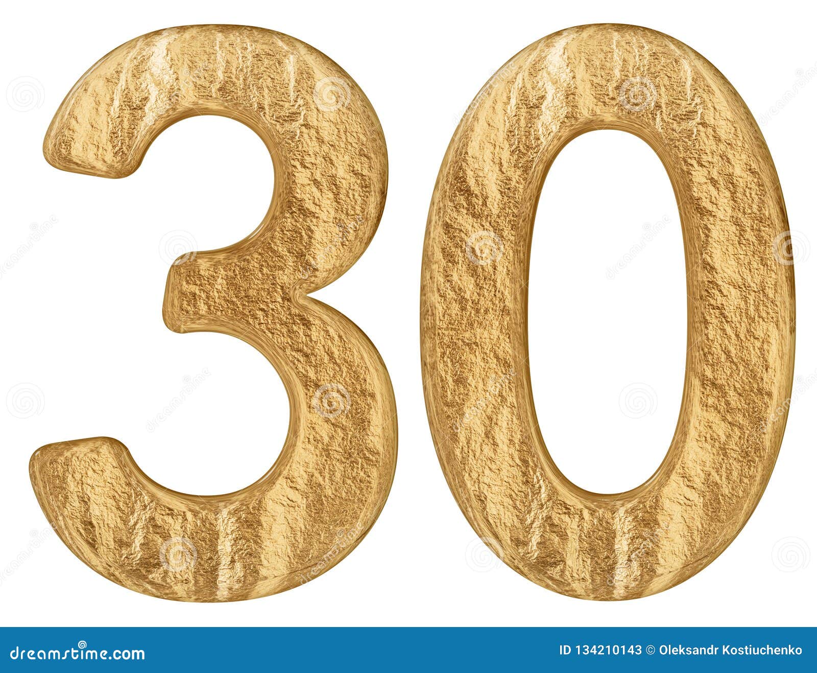 Numeral 30, Thirty, Isolated on White Background, 3d Render Stock ...