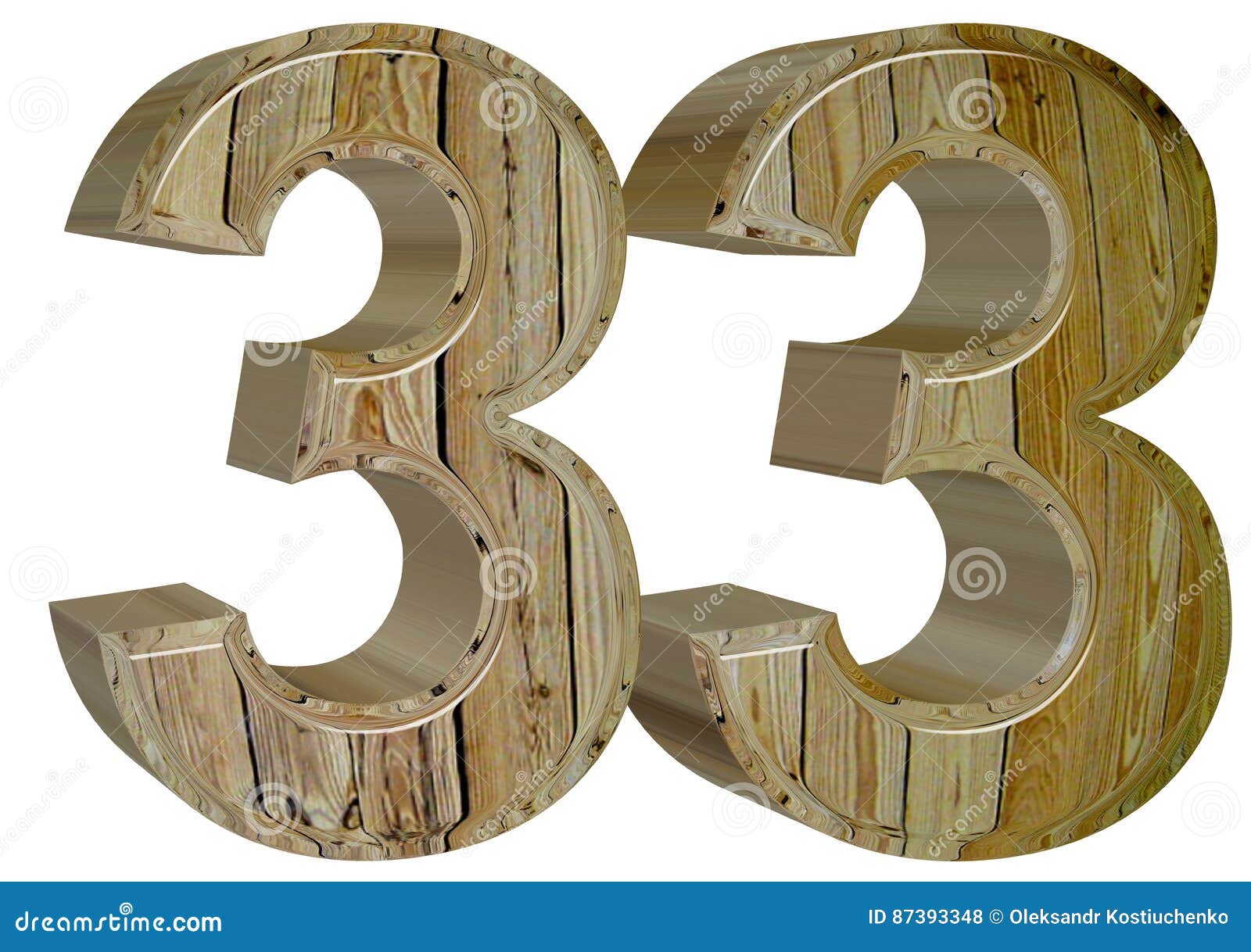 Numeral 33, Thirty Three, Isolated on White Background, 3d Rende Stock ...
