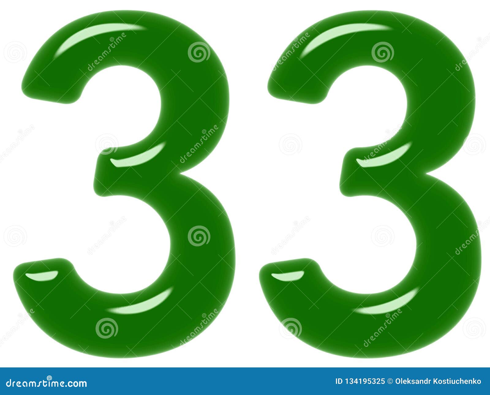 Numeral 33, Thirty Three, Isolated on White Background, 3d Render Stock ...