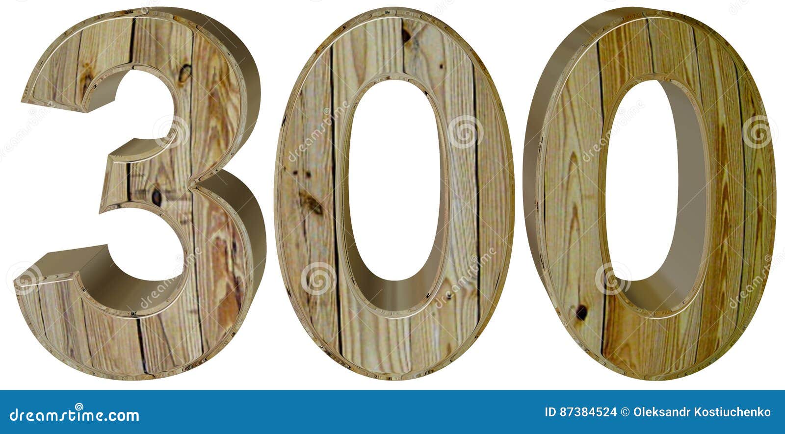 Numeral 300, Three Hundred, Isolated on White Background, 3d Ren Stock ...