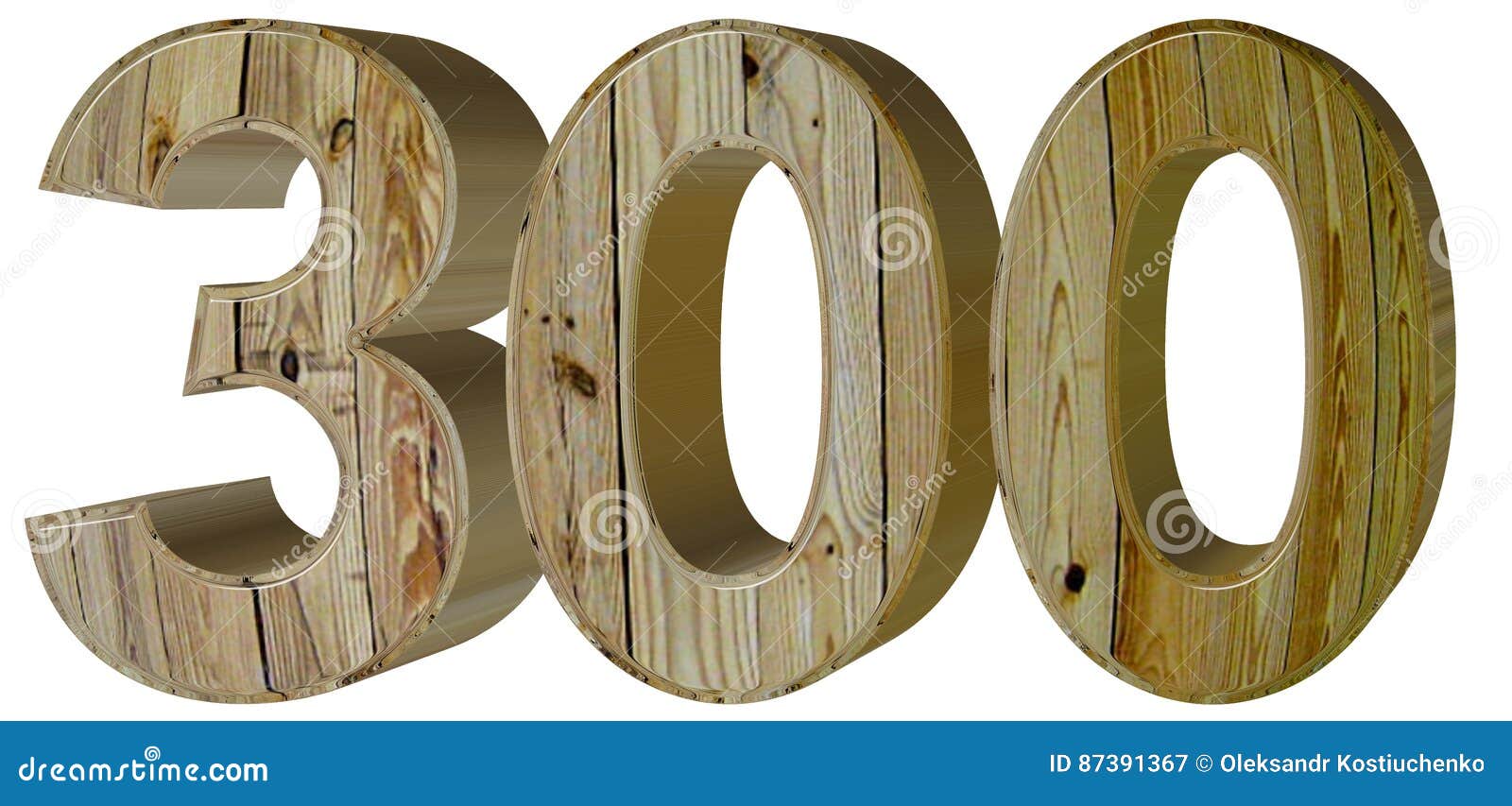 Numeral 300, Three Hundred, Isolated on White Background, 3d Ren Stock ...