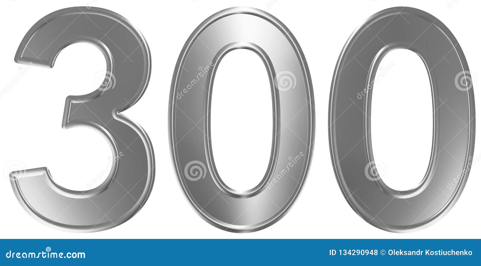 Numeral 300, Three Hundred, Isolated on White Background, 3d Render ...