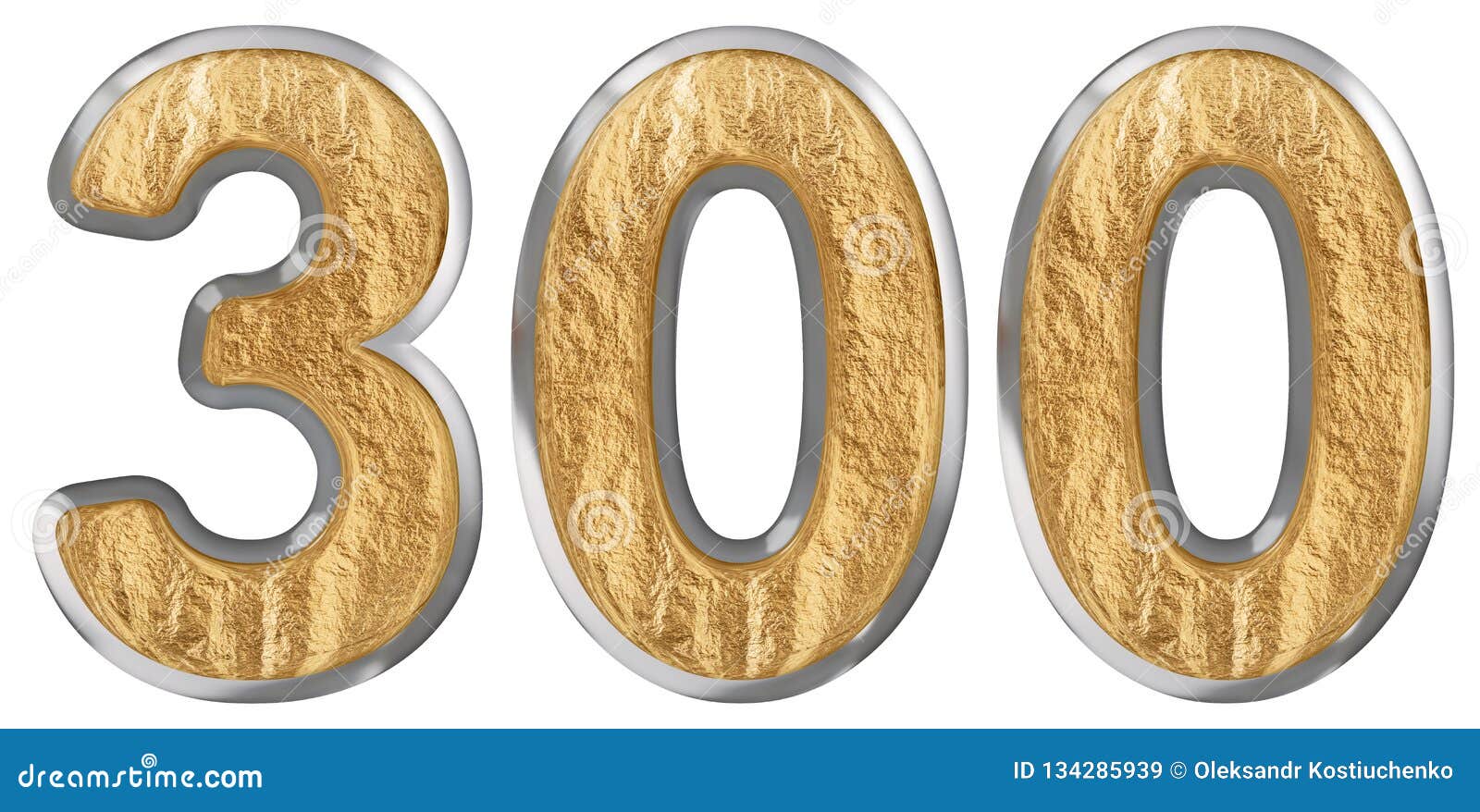 Numeral 300, Three Hundred, Isolated on White Background, 3d Render ...