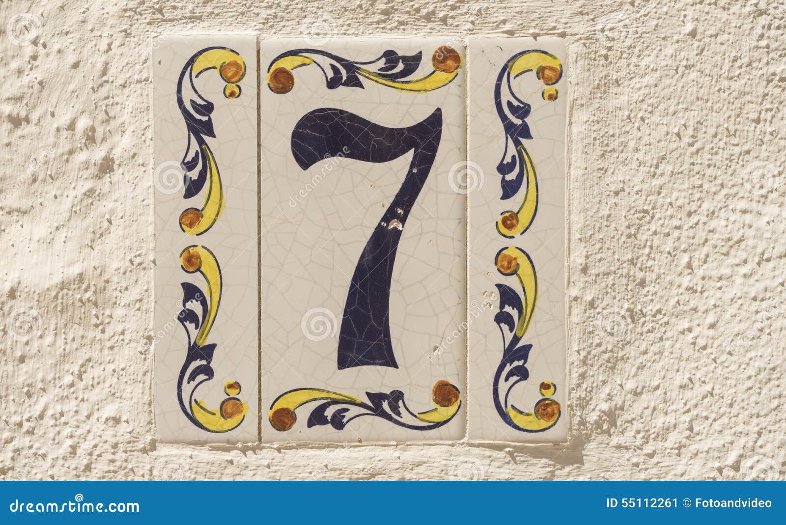 Numeral 7 of Traditional Ceramic Tiles Stock Image - Image of ...