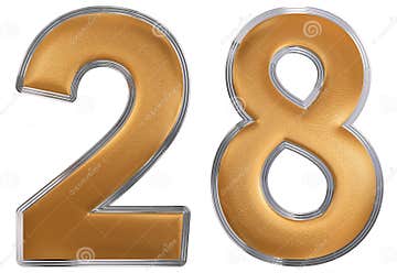 Numeral 28, Twenty Eight, Isolated on White Background, 3d Render Stock ...