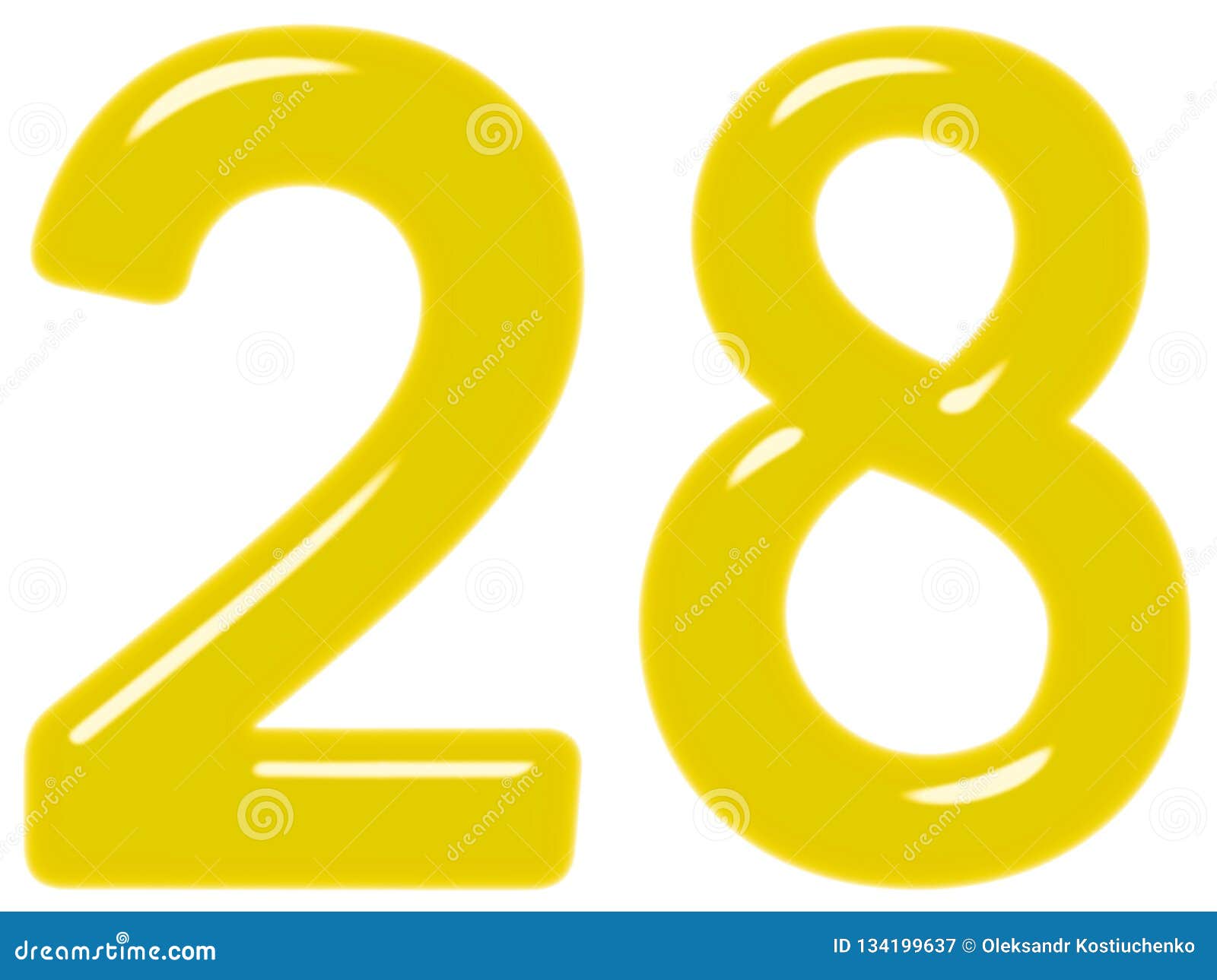 Numeral 28, Twenty Eight, Isolated on White Background, 3d Render Stock ...