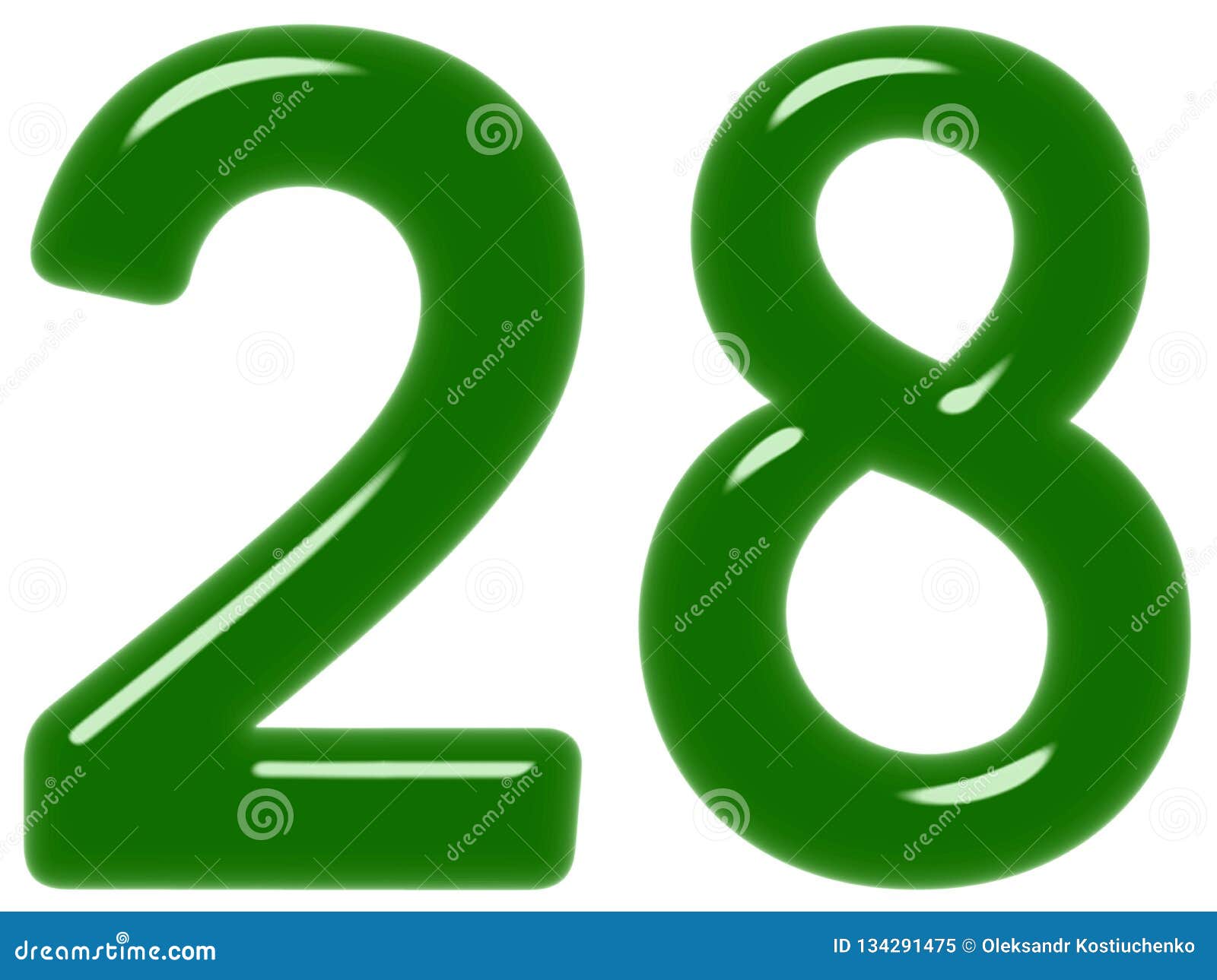 Numeral 28, Twenty Eight, Isolated on White Background, 3d Render Stock ...