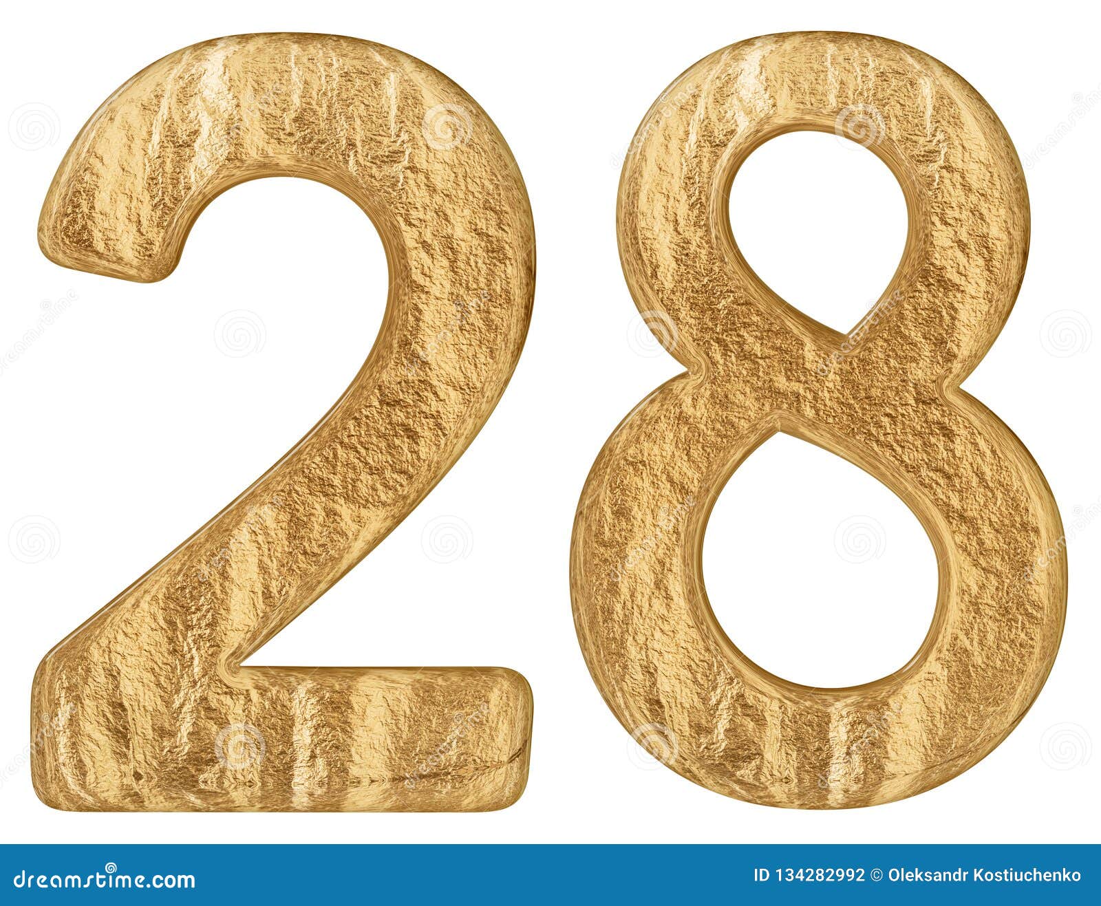 Numeral 28, Twenty Eight, Isolated on White Background, 3d Render Stock ...