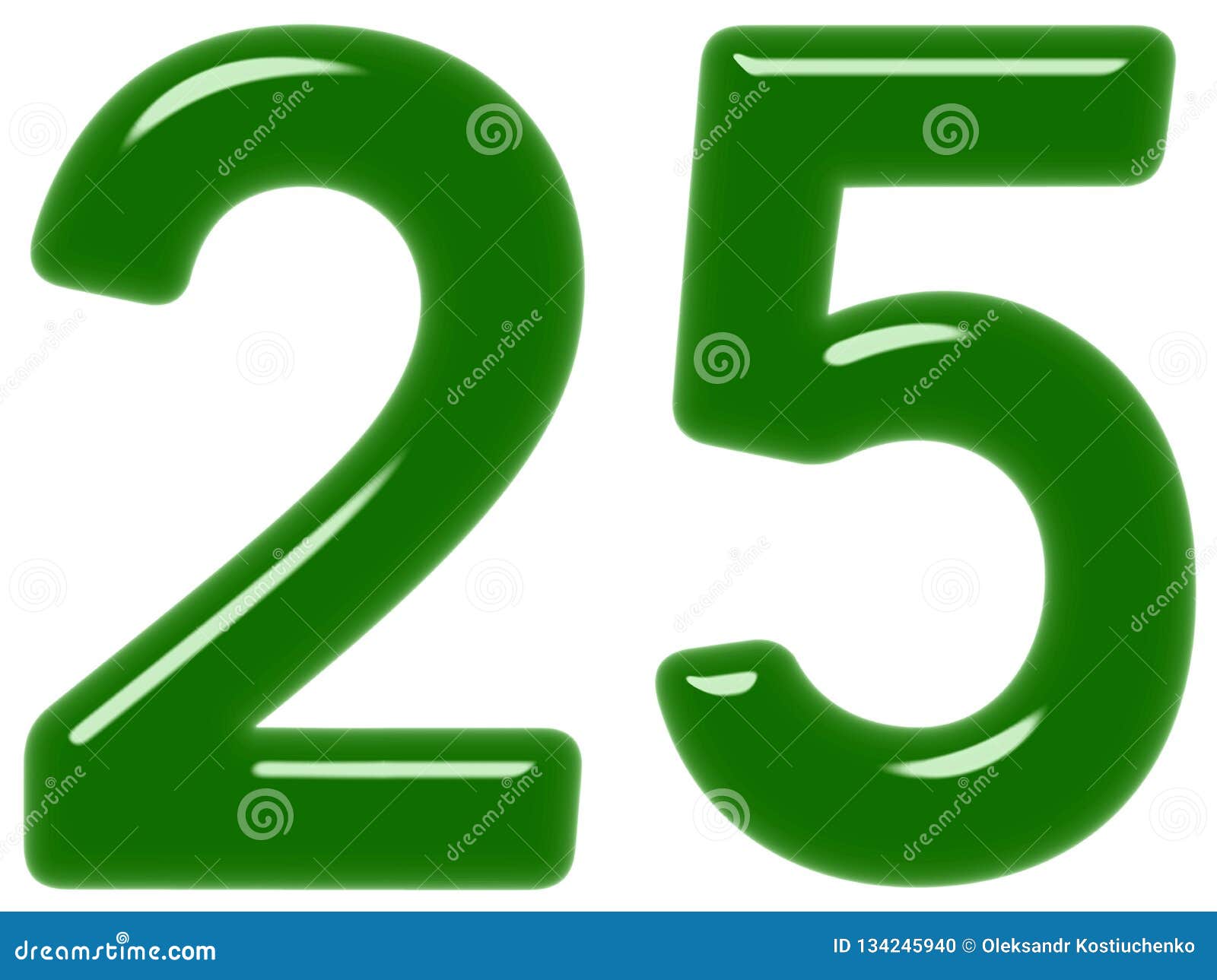 Numeral 25, Twenty Five, Isolated on White Background, 3d Render Stock ...