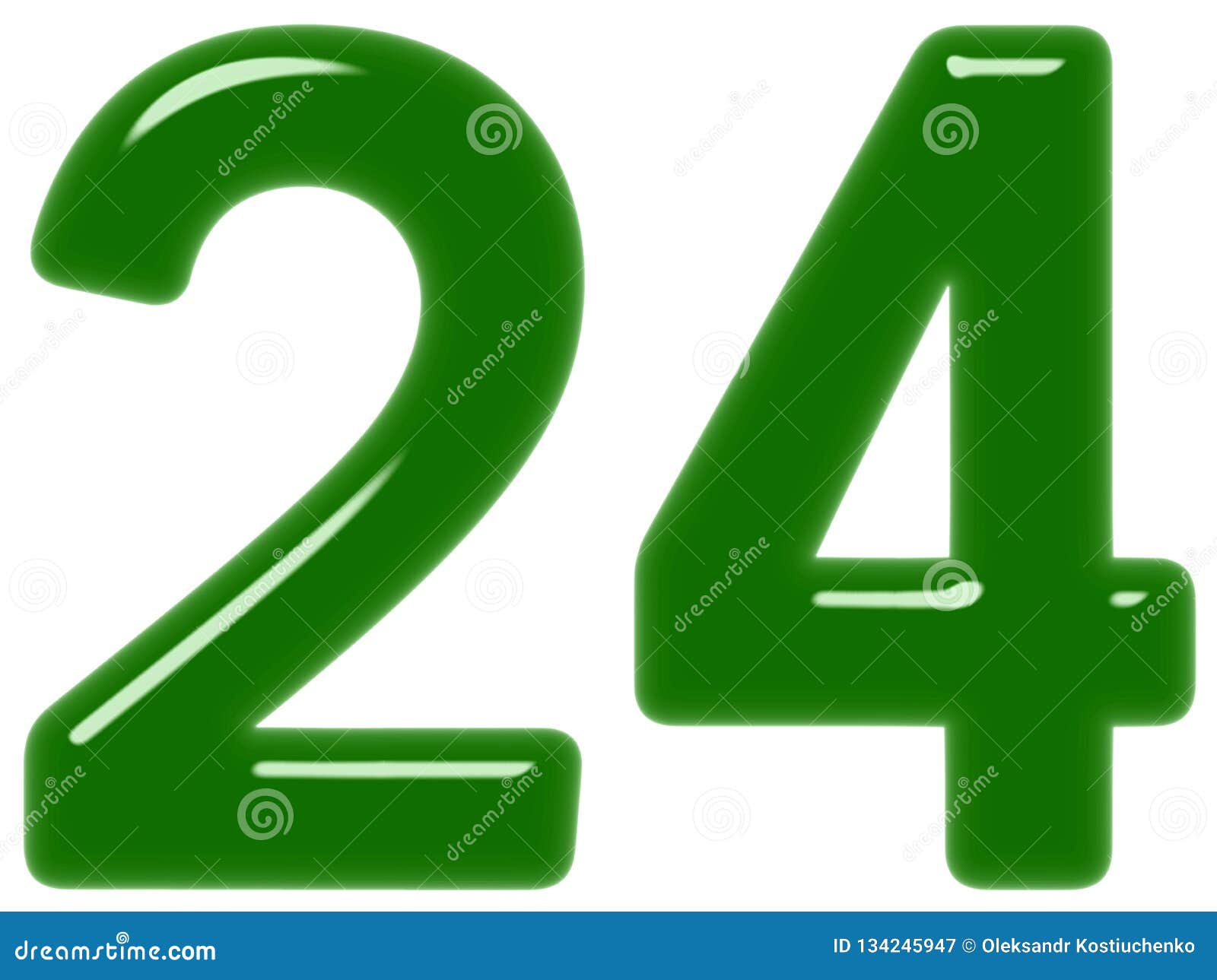 Numeral 24, Twenty Four, Isolated on White Background, 3d Render Stock ...