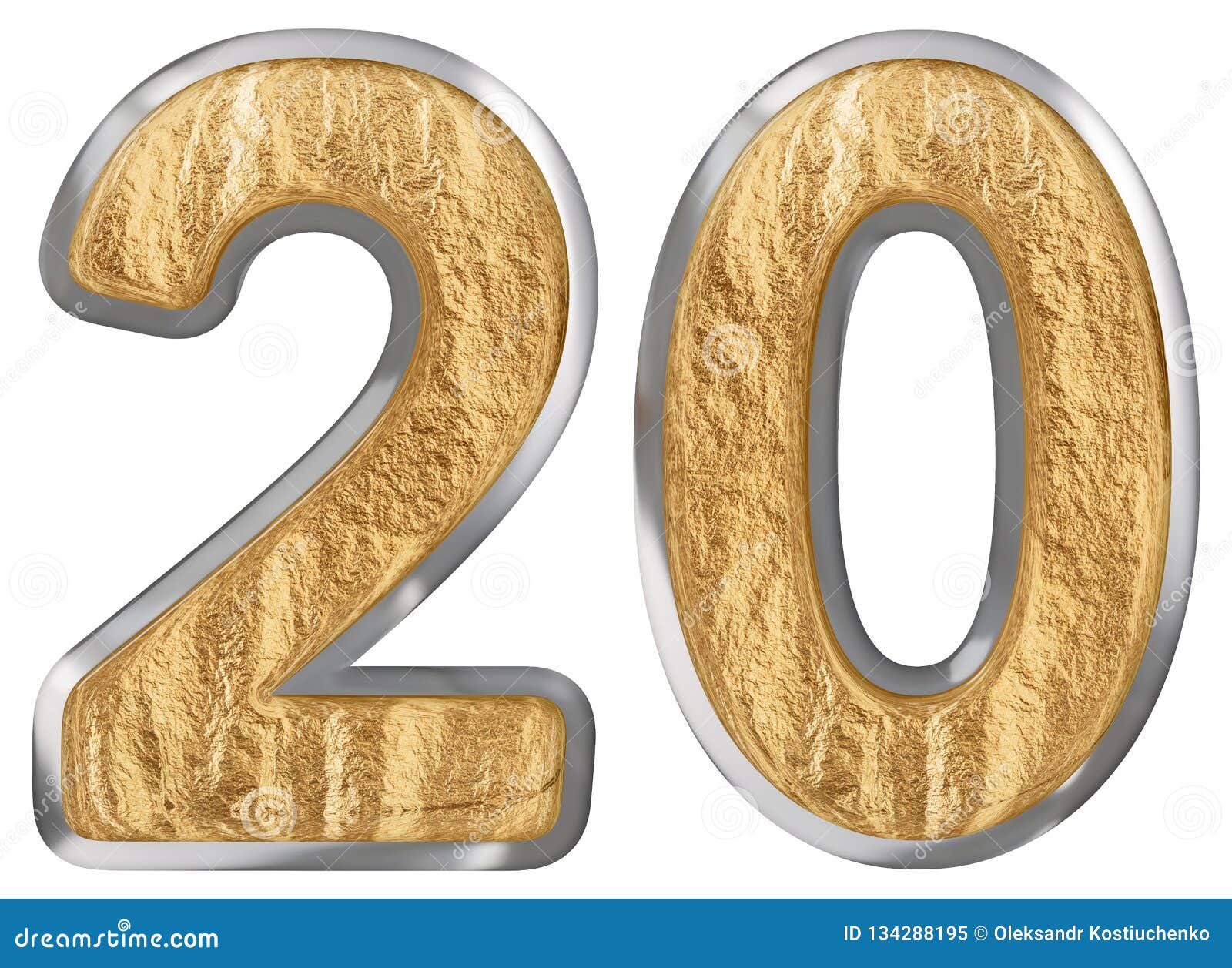 Numeral 20, Twenty, Isolated on White Background, 3d Render Stock ...