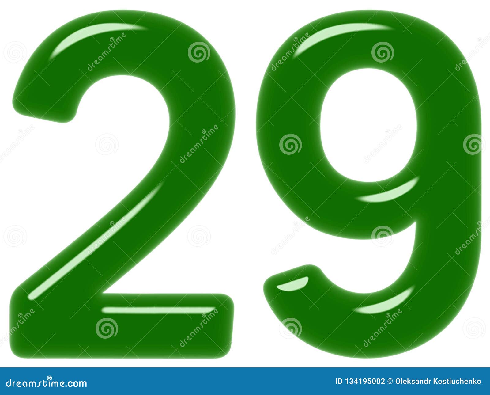 Numeral 29, Twenty Nine, Isolated on White Background, 3d Render Stock ...