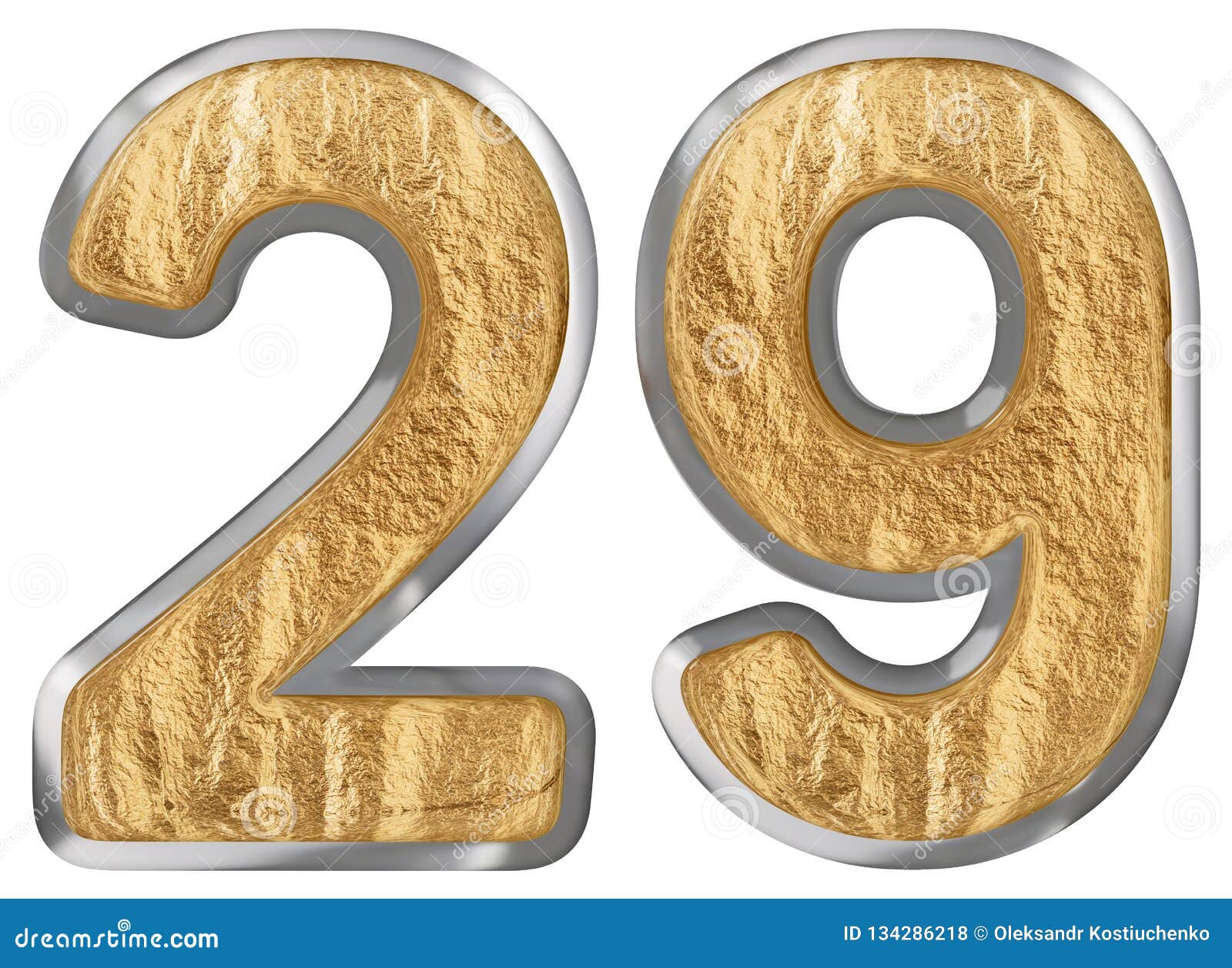 Numeral 29, Twenty Nine, Isolated on White Background, 3d Render Stock ...