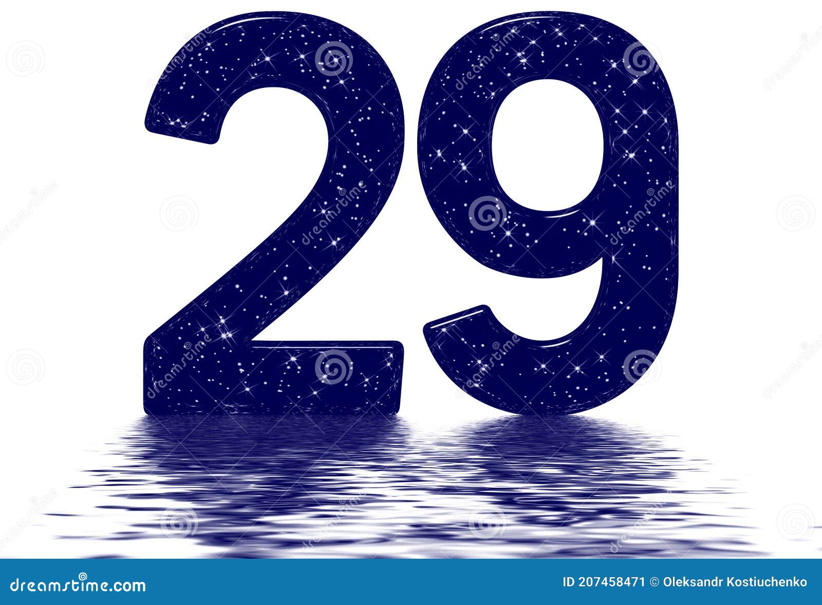 Numeral 29, Twenty Nine, Star Sky Texture Imitation, Reflected on the ...