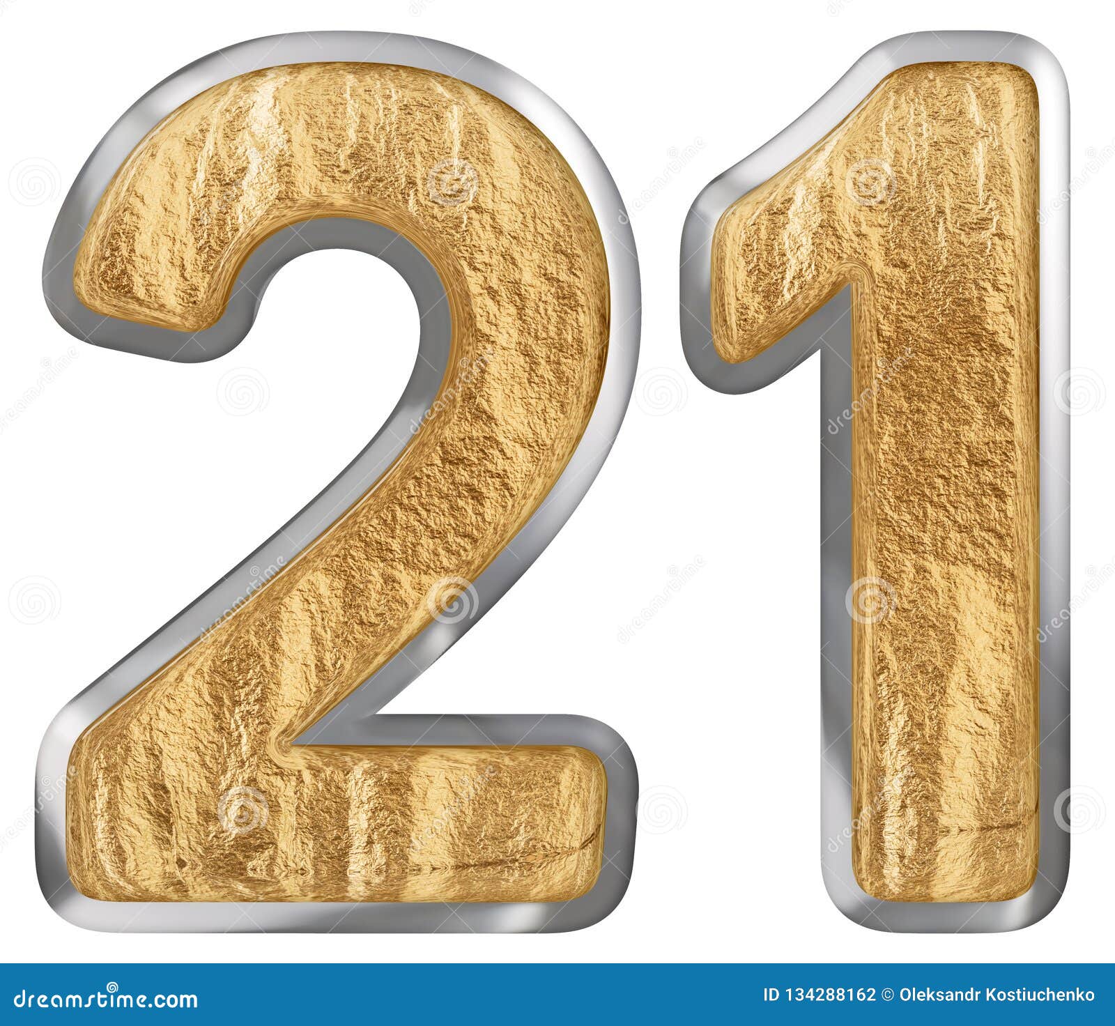 Numeral 21, Twenty One, Isolated on White Background, 3d Render Stock ...