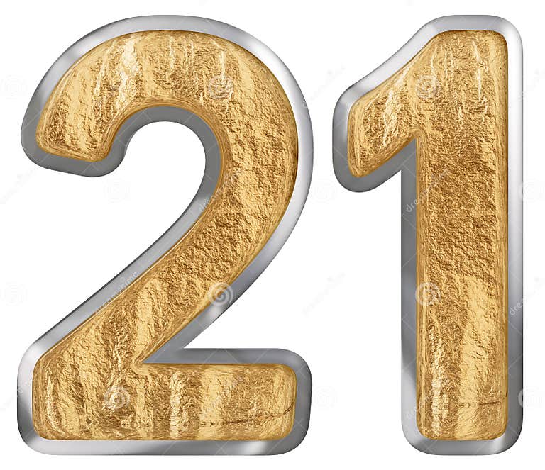 Numeral 21, Twenty One, Isolated on White Background, 3d Render Stock ...