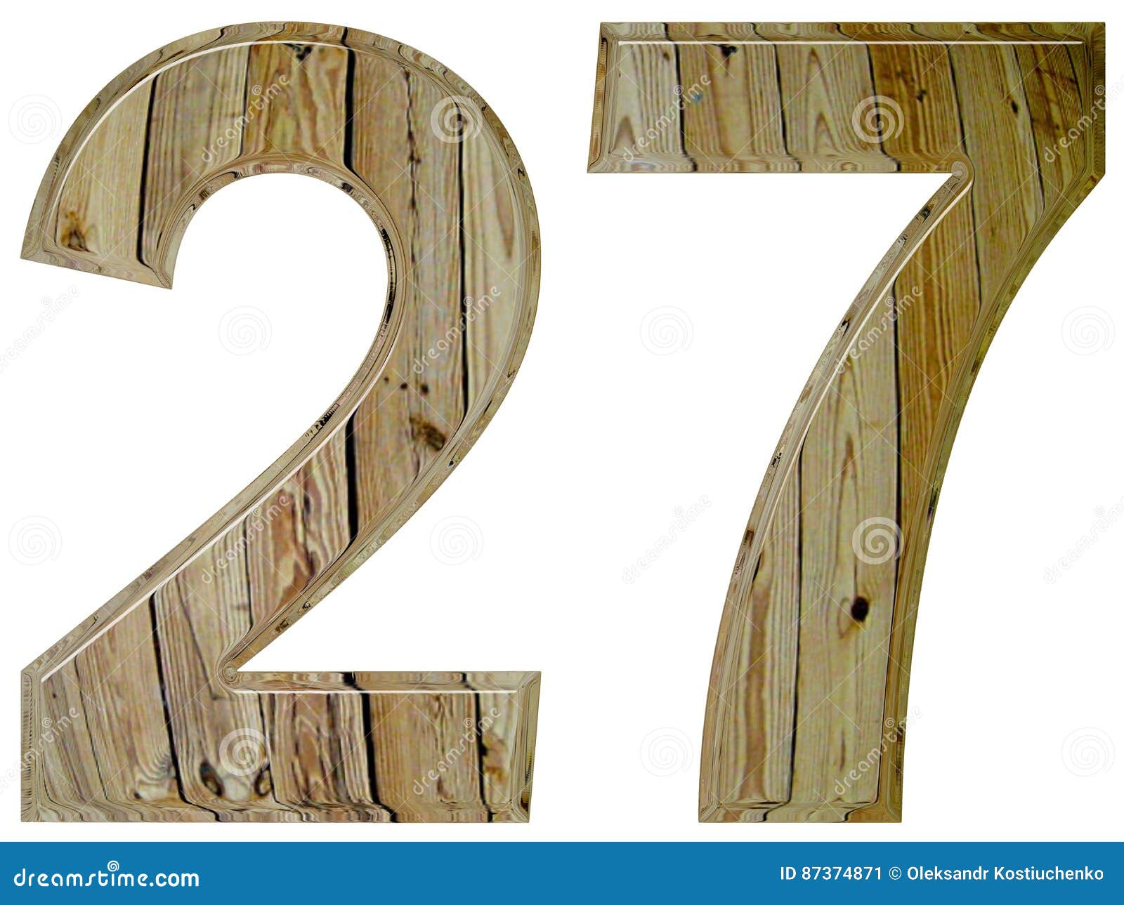 Numeral 27, Twenty Seven, Isolated on White Background, 3d Render Stock ...