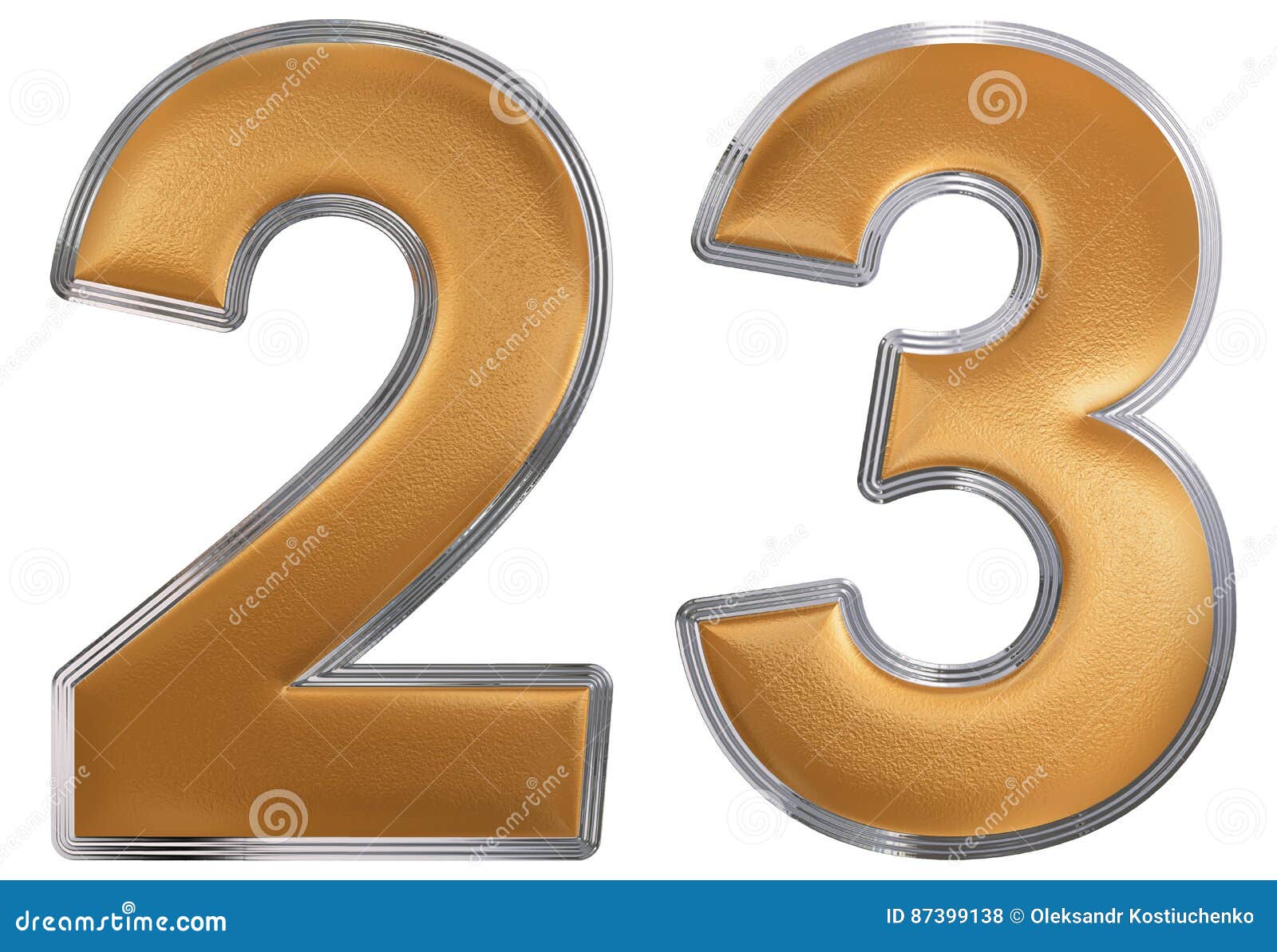 Numeral 23, Twenty Three, Isolated on White Background, 3d Render Stock ...