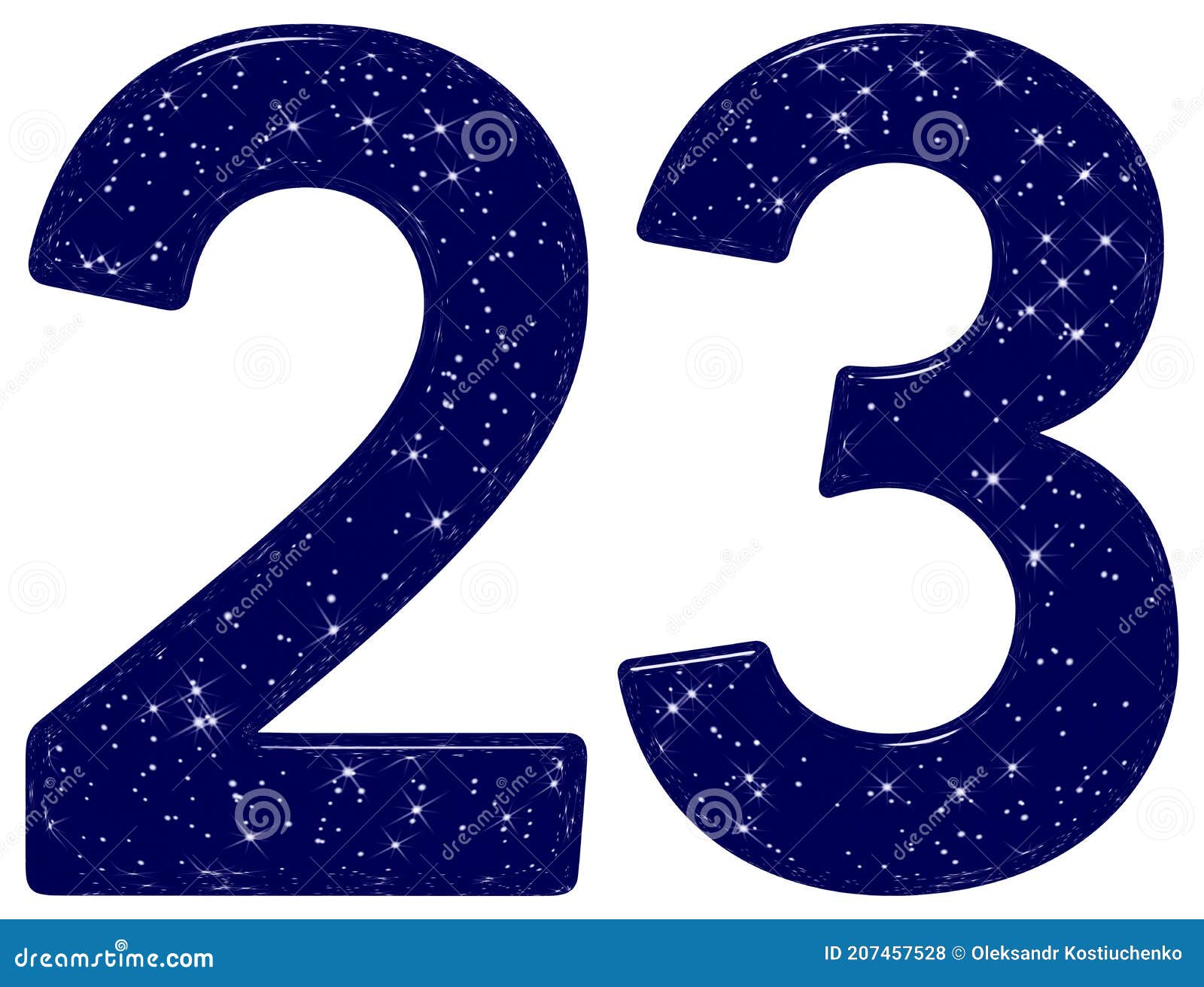Numeral 23, Twenty Three, Star Sky Texture Imitation, Isolated on White ...