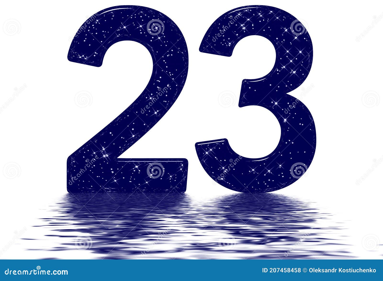 Numeral 23, Twenty Three, Star Sky Texture Imitation, Reflected on the ...