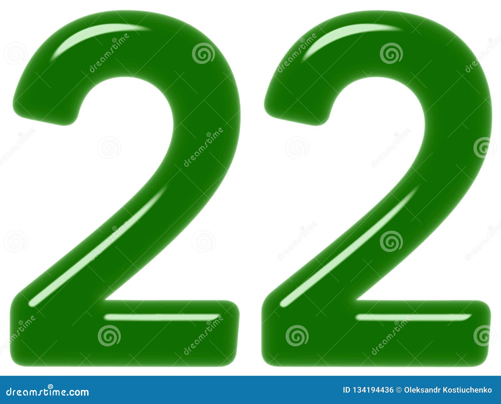 Numeral 22, Twenty Two, Isolated on White Background, 3d Render Stock ...