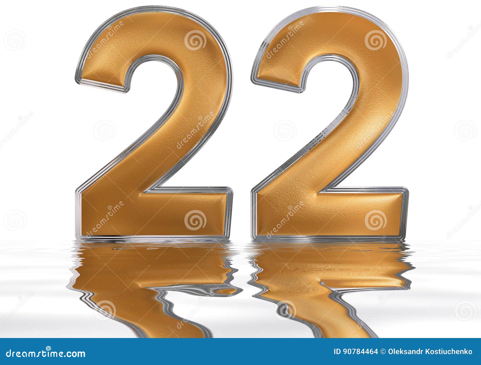 Numeral 22, Twenty Two, Reflected on the Water Surface, Stock ...