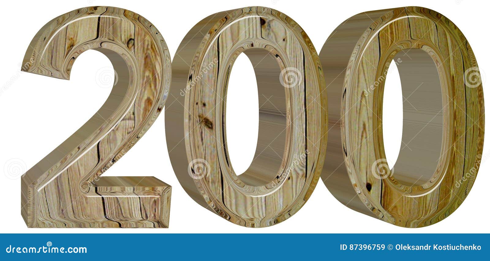 Numeral 200, Two Hundred, Isolated on White Background, 3d Rende Stock ...