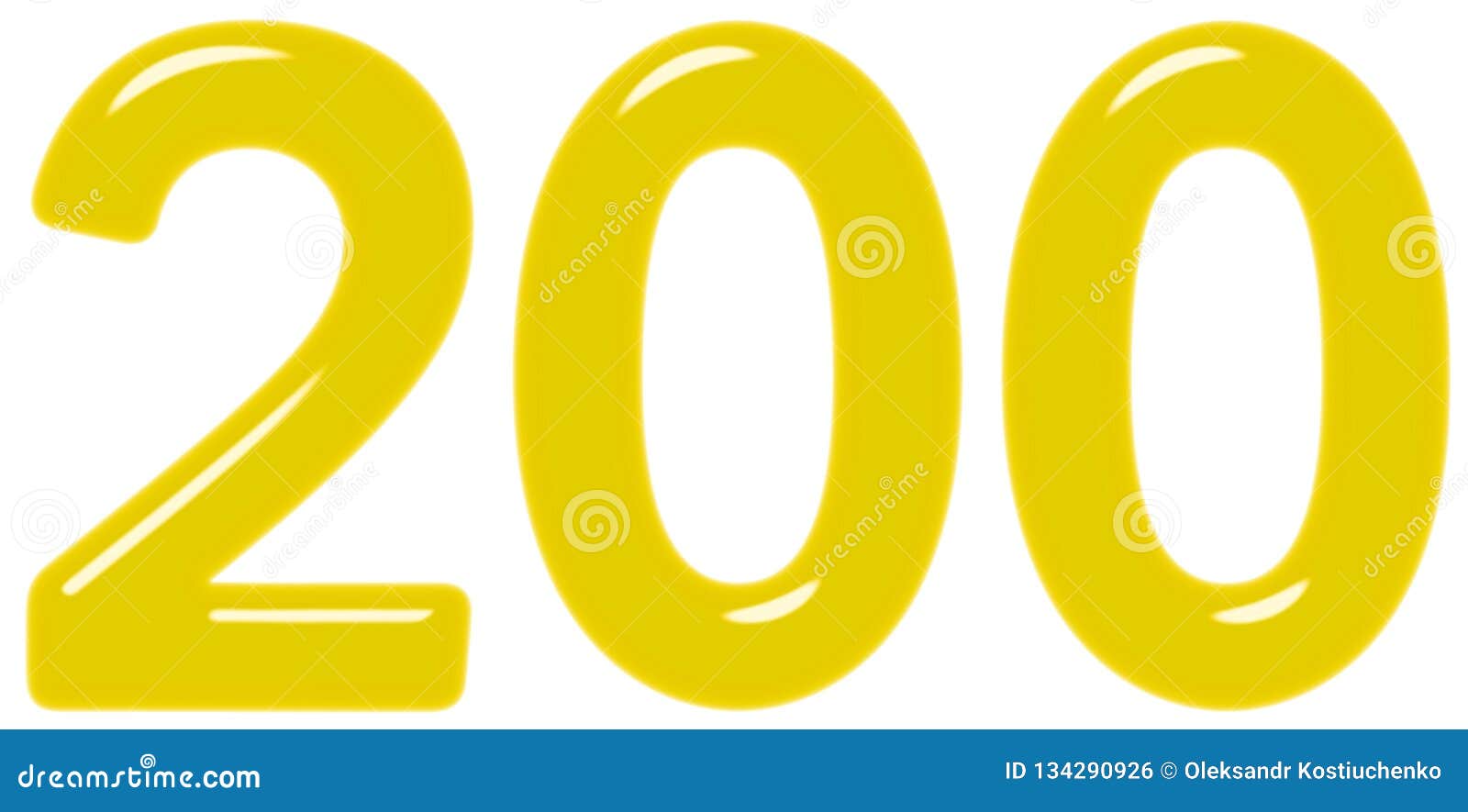 Numeral 200, Two Hundred, Isolated on White Background, 3d Render Stock ...