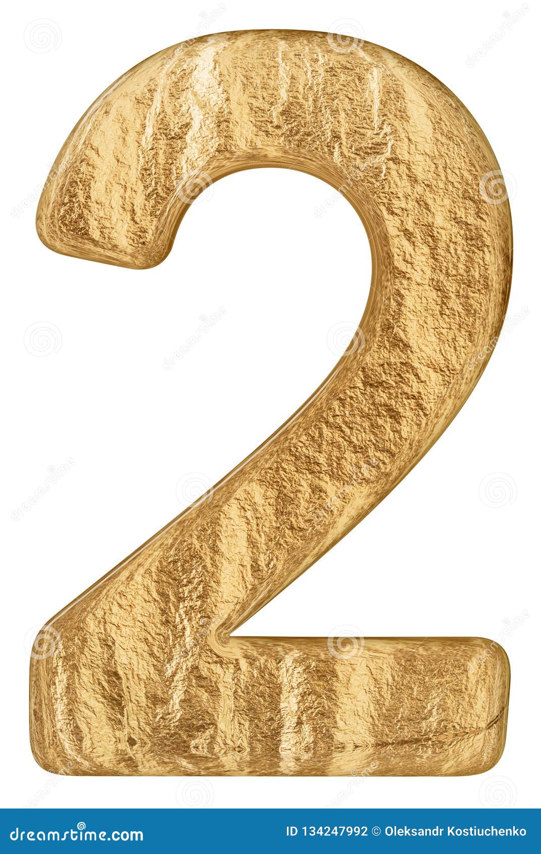 Numeral 2, Two, Isolated on White Background, 3d Render Stock ...