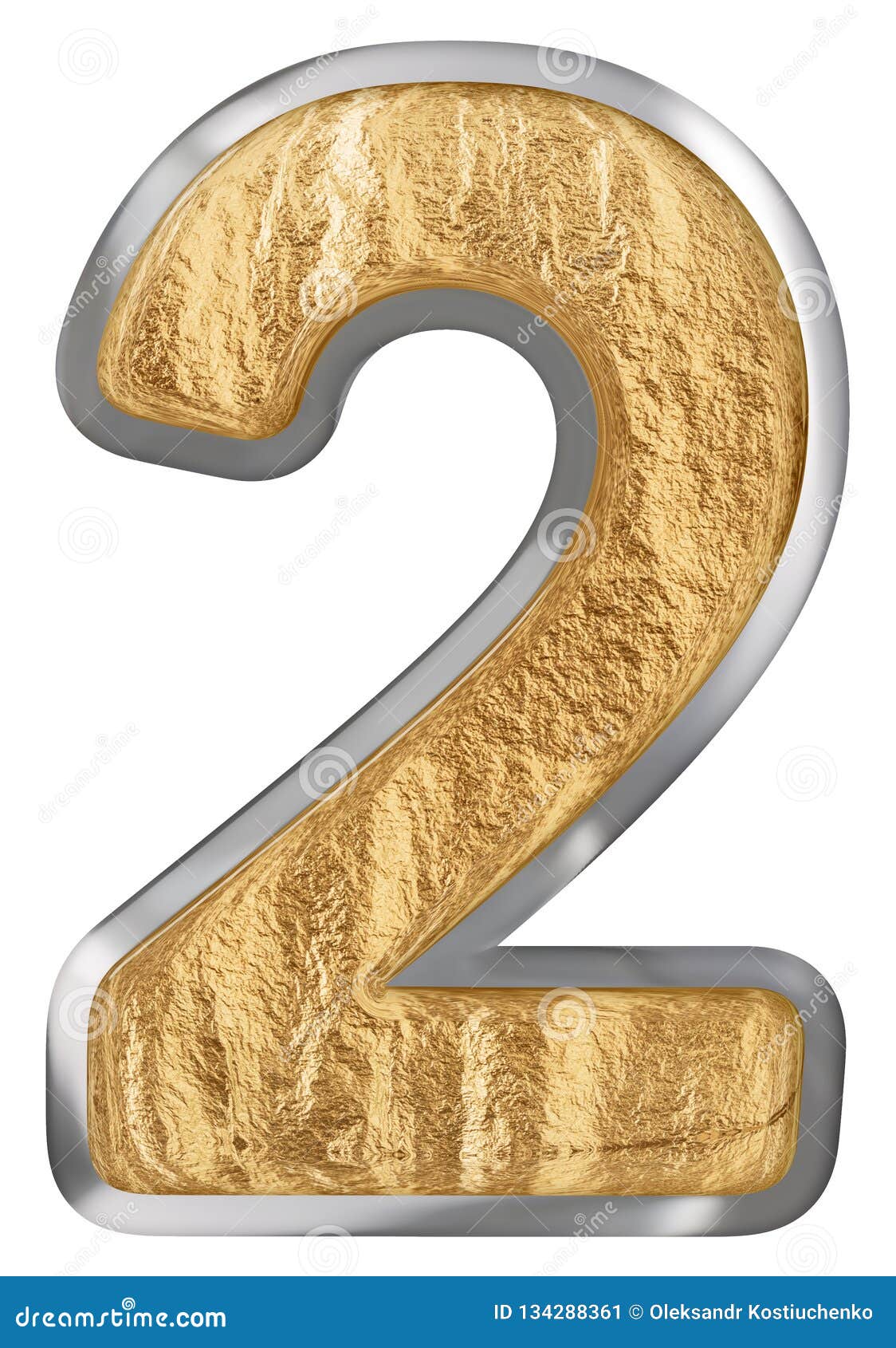 Numeral 2, Two, Isolated on White Background, 3d Render Stock ...