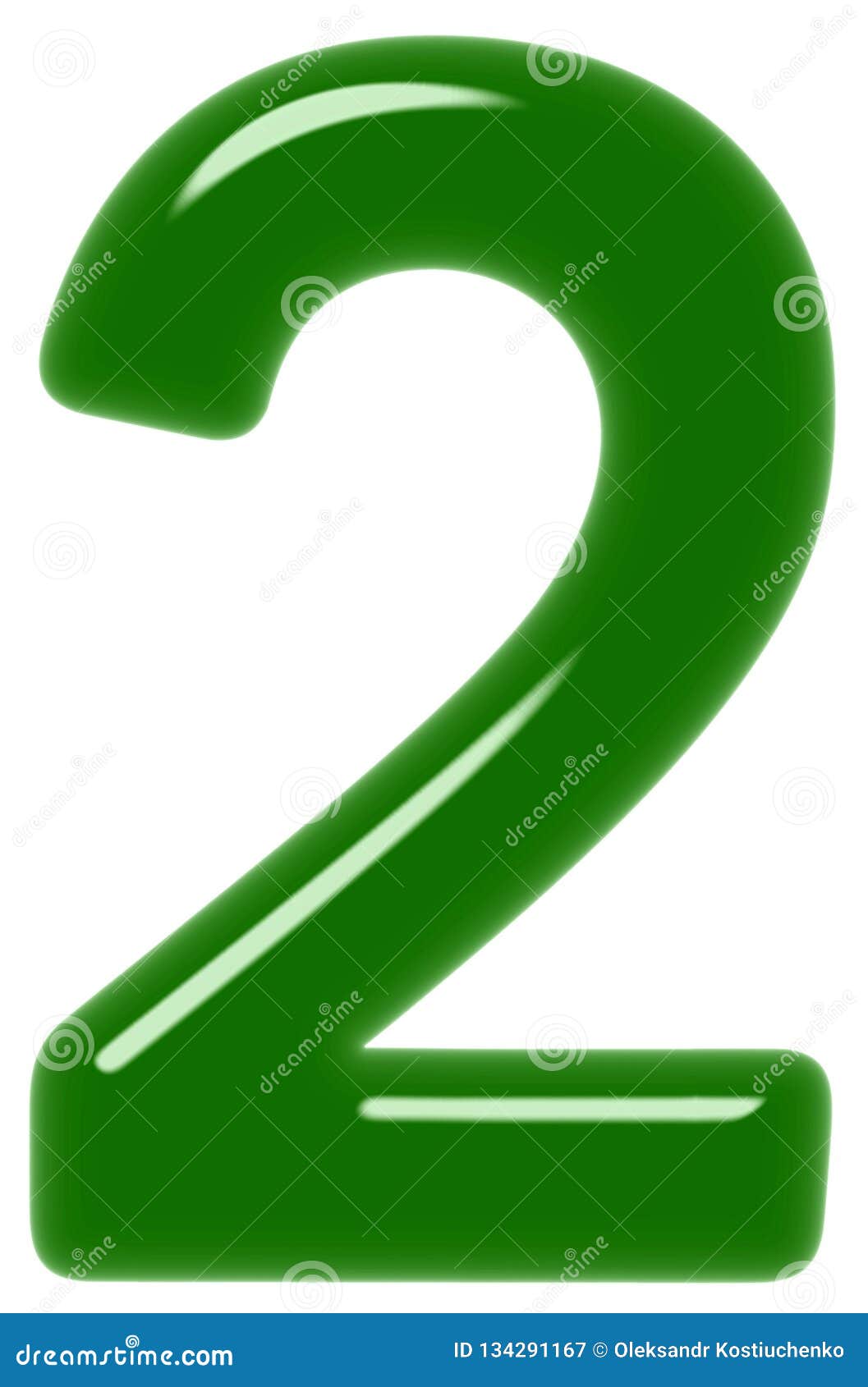 Numeral 2, Two, Isolated on White Background, 3d Render Stock ...